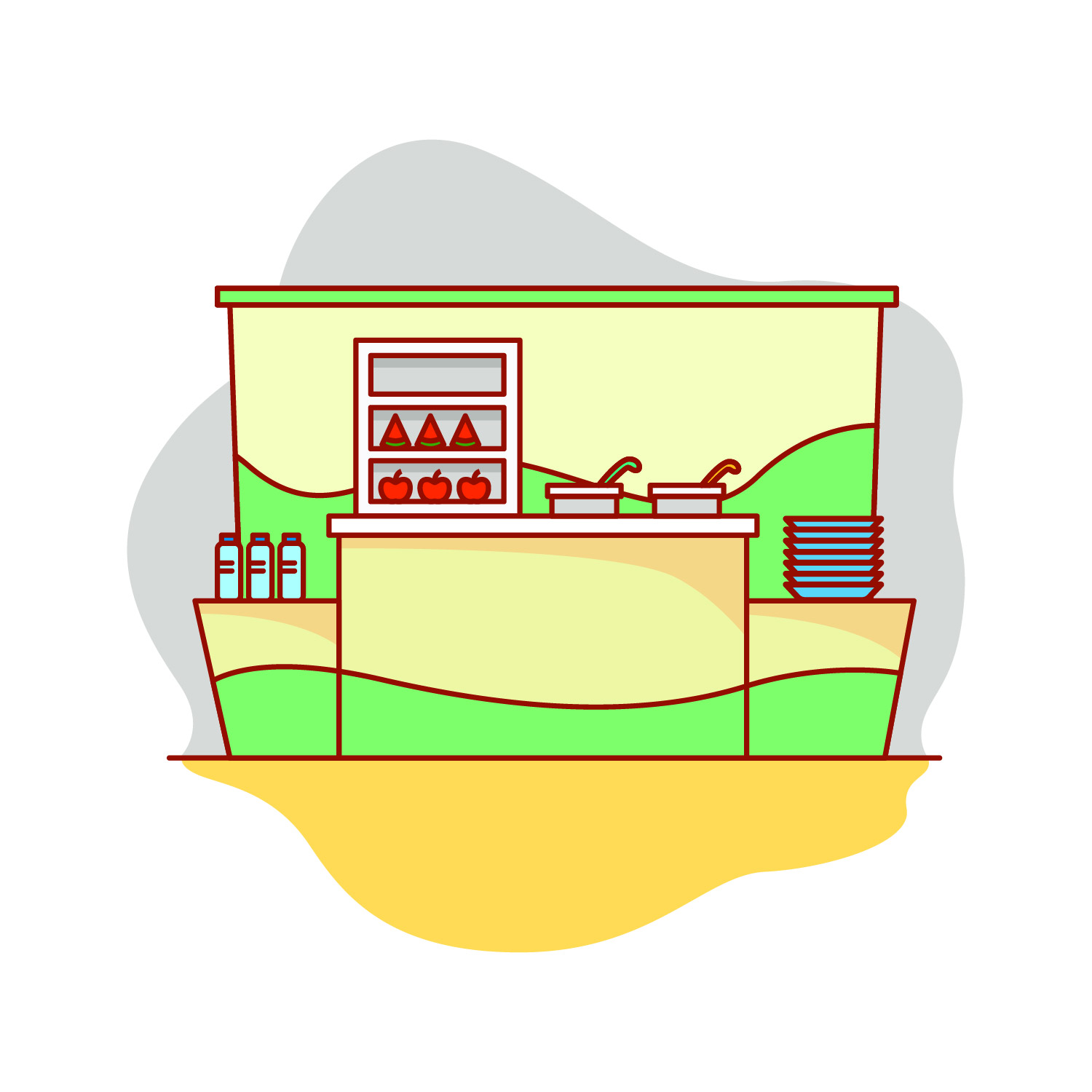 Canteen Vector Illustration 182842 Vector Art at Vecteezy