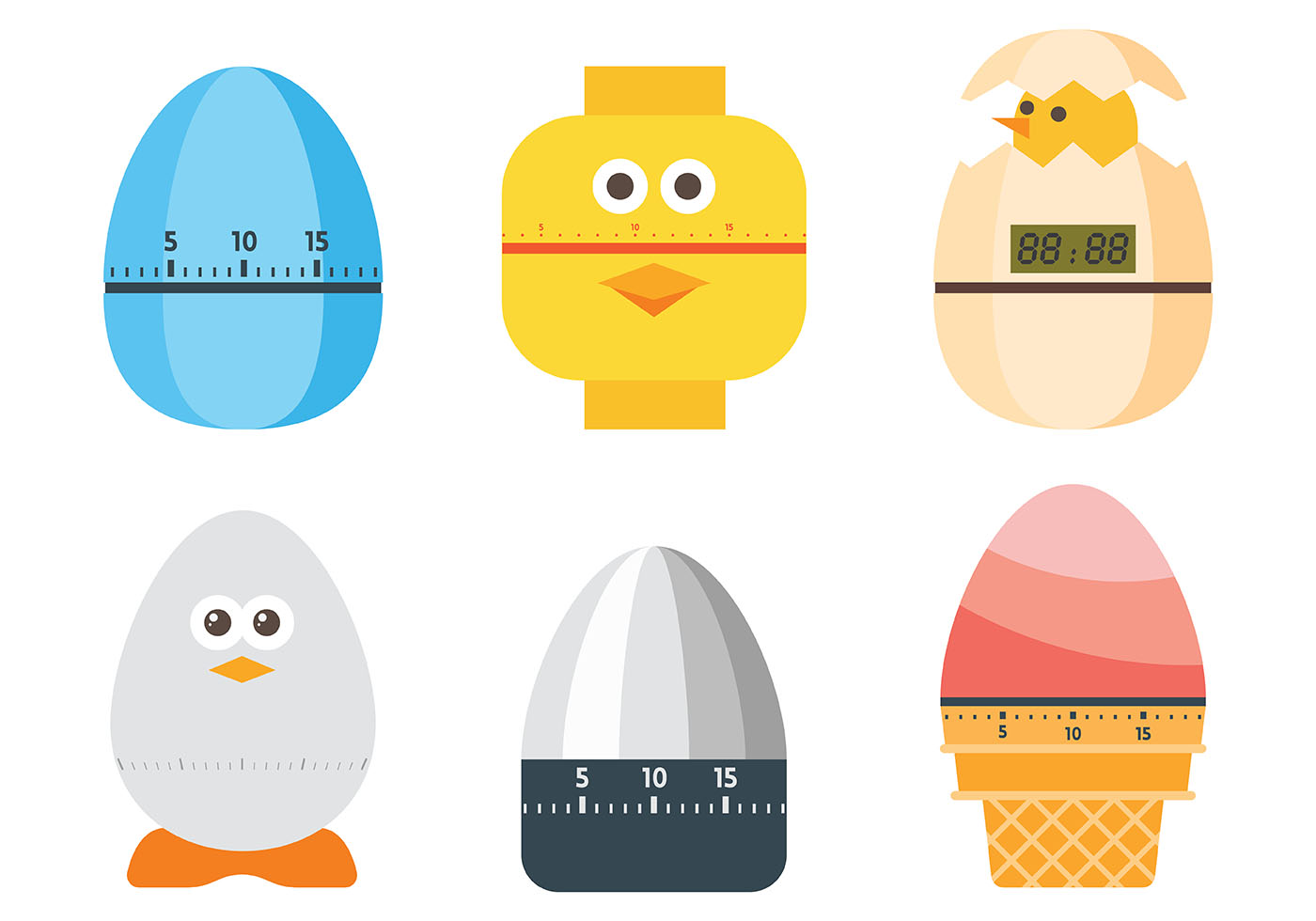 Free Egg Timer Icons Vector 183005 Vector Art At Vecteezy