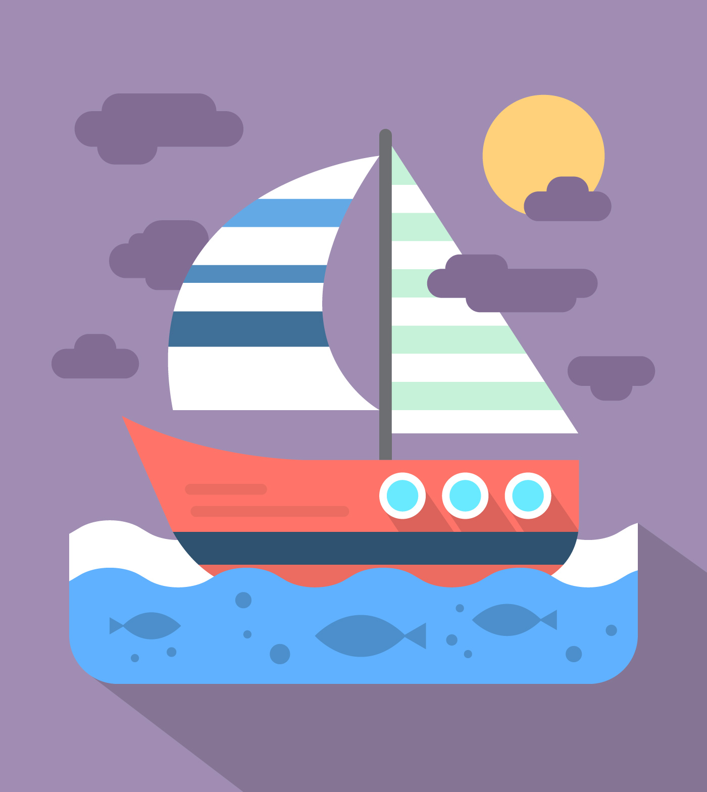 Seaside Landscape 183427 Vector Art at Vecteezy