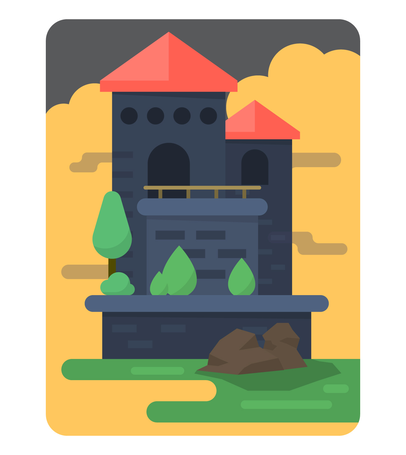 Flat Castle Design 183431 Vector Art at Vecteezy
