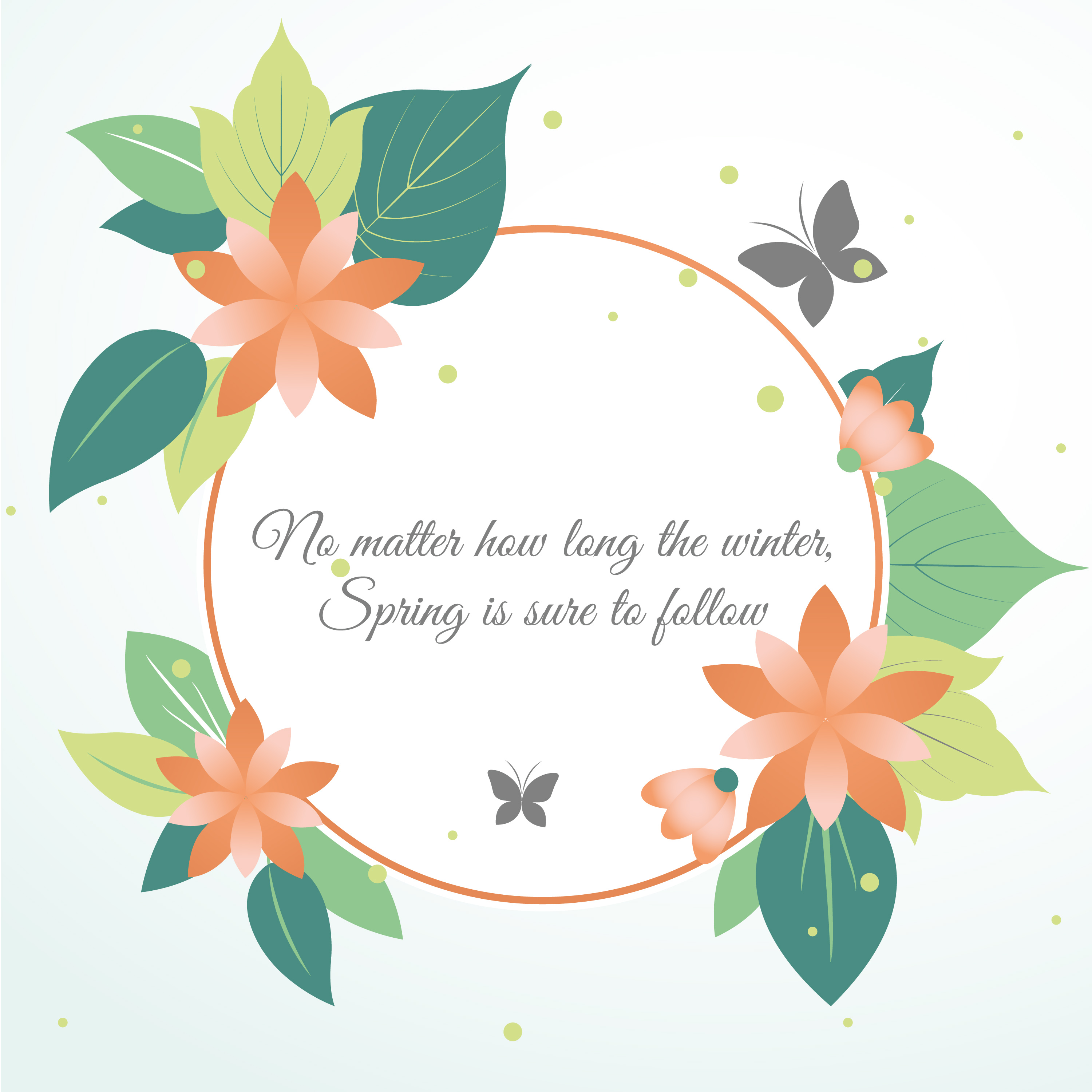 Flat Design Vector Spring Greeting Card Design 183655 Vector Art at ...