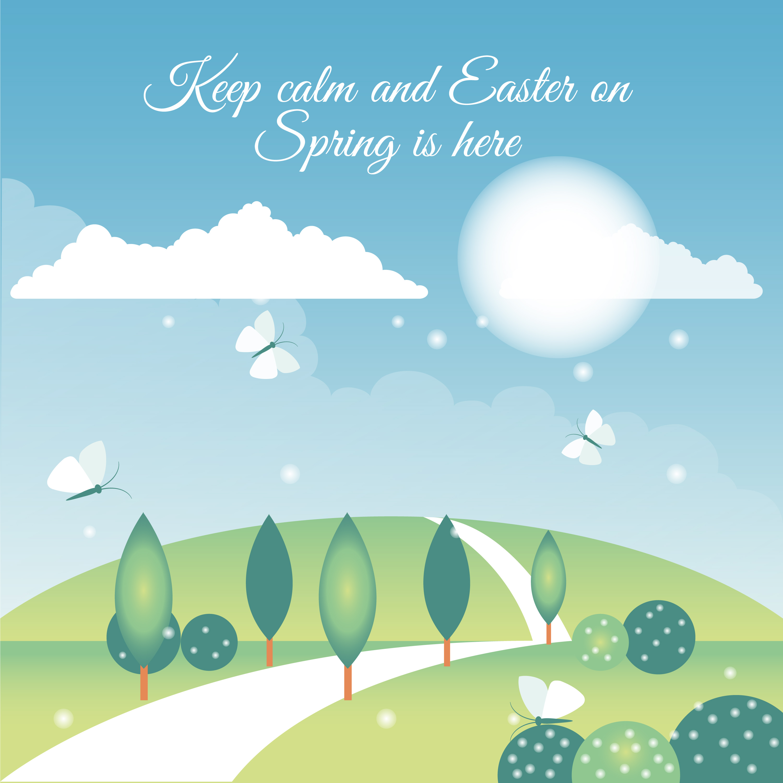 Flat Design Vector Spring Landscape 183674 Vector Art at Vecteezy