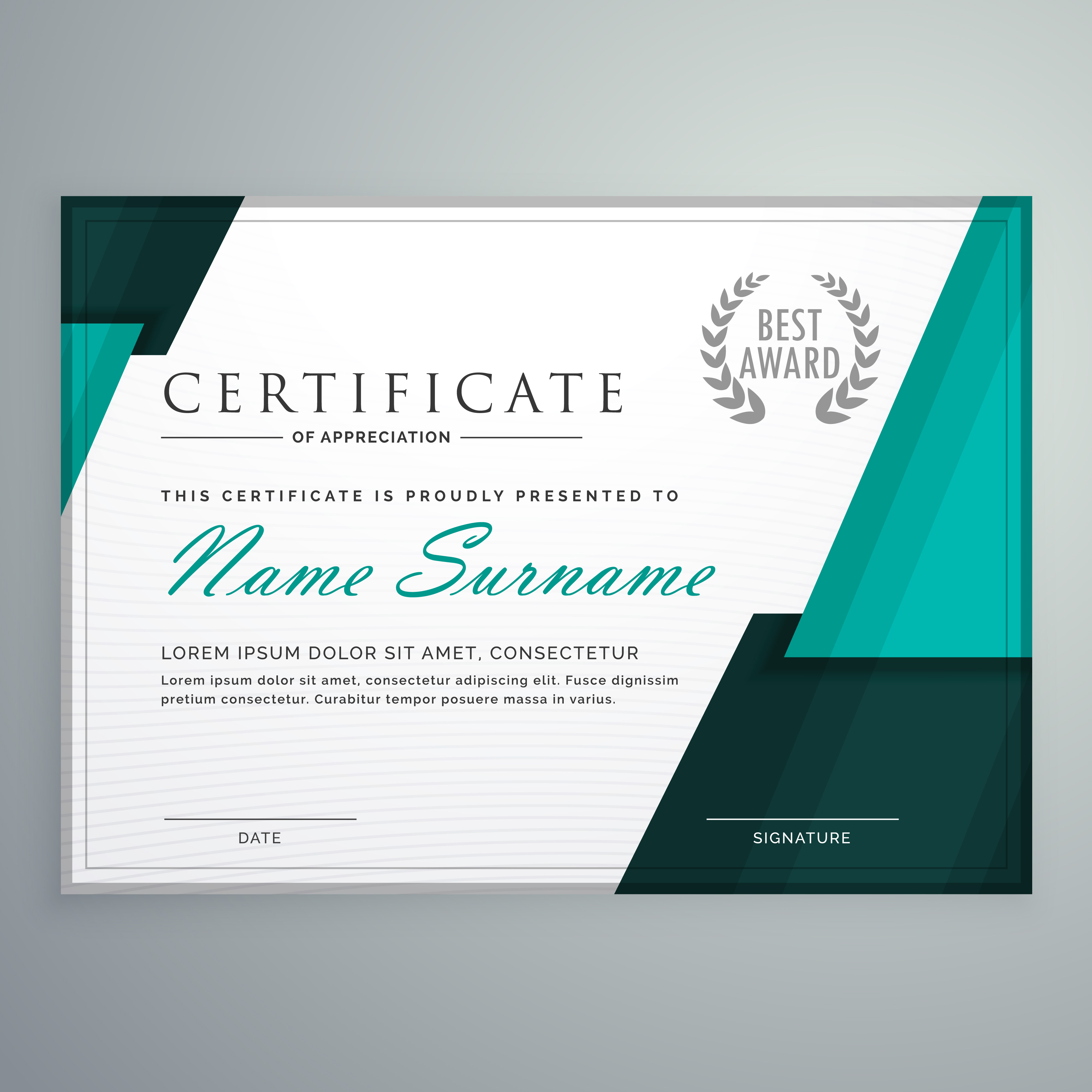Modern Certificate Design With Abstract Geometric Shapes Download