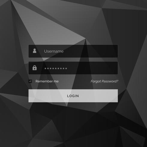 dark creative login form template design with abstract shapes ...