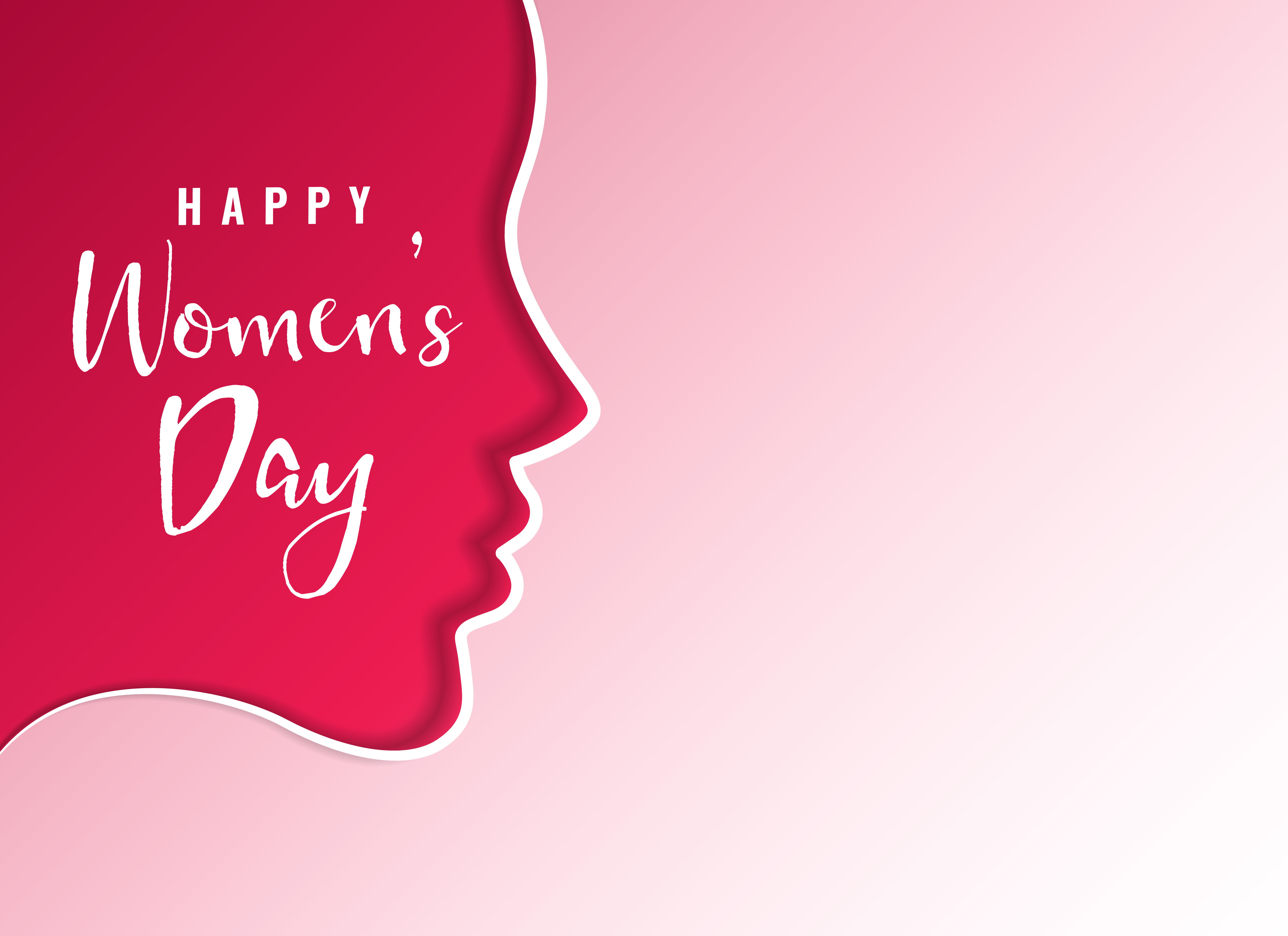 Clean Happy Womens Day Card Design With Female Face Download Free