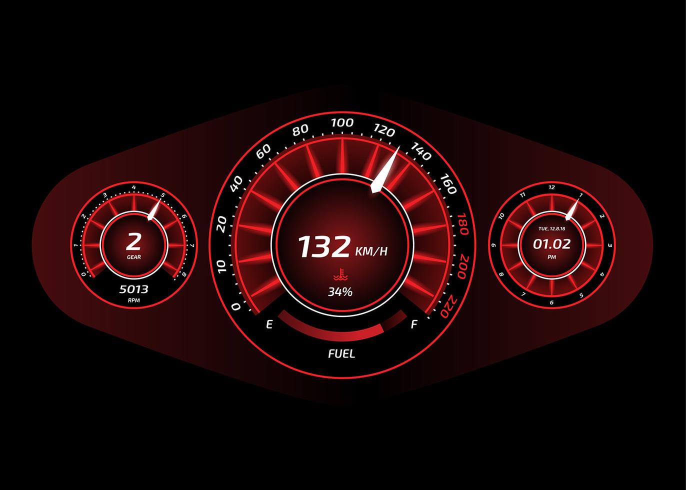 Car Dashboard UI Red Vector 191149 Vector Art at Vecteezy Car Dashboard UI Red Vector 191149 Vector Art at Vecteezy