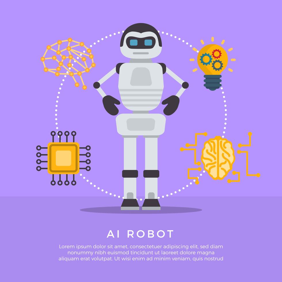 Flat AI Robot Vector Illustration 191988 Vector Art at Vecteezy