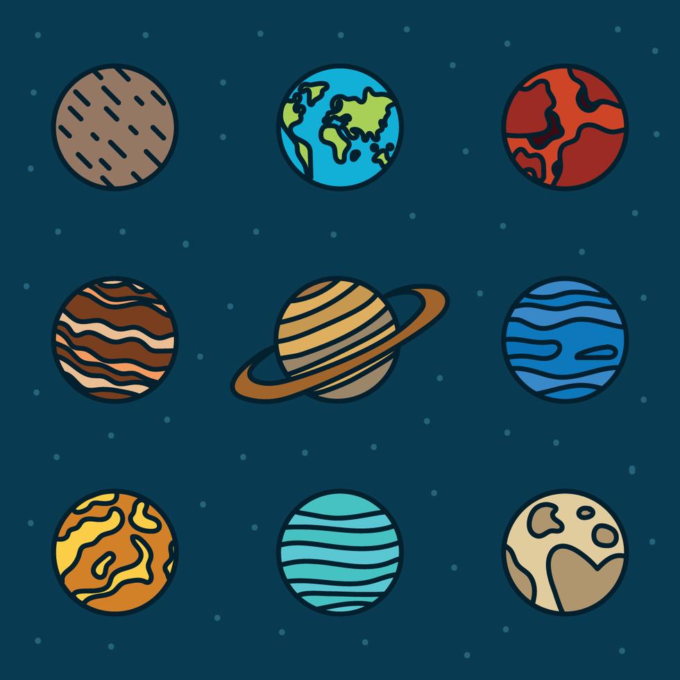 Set Of Planets 193472 Vector Art at Vecteezy