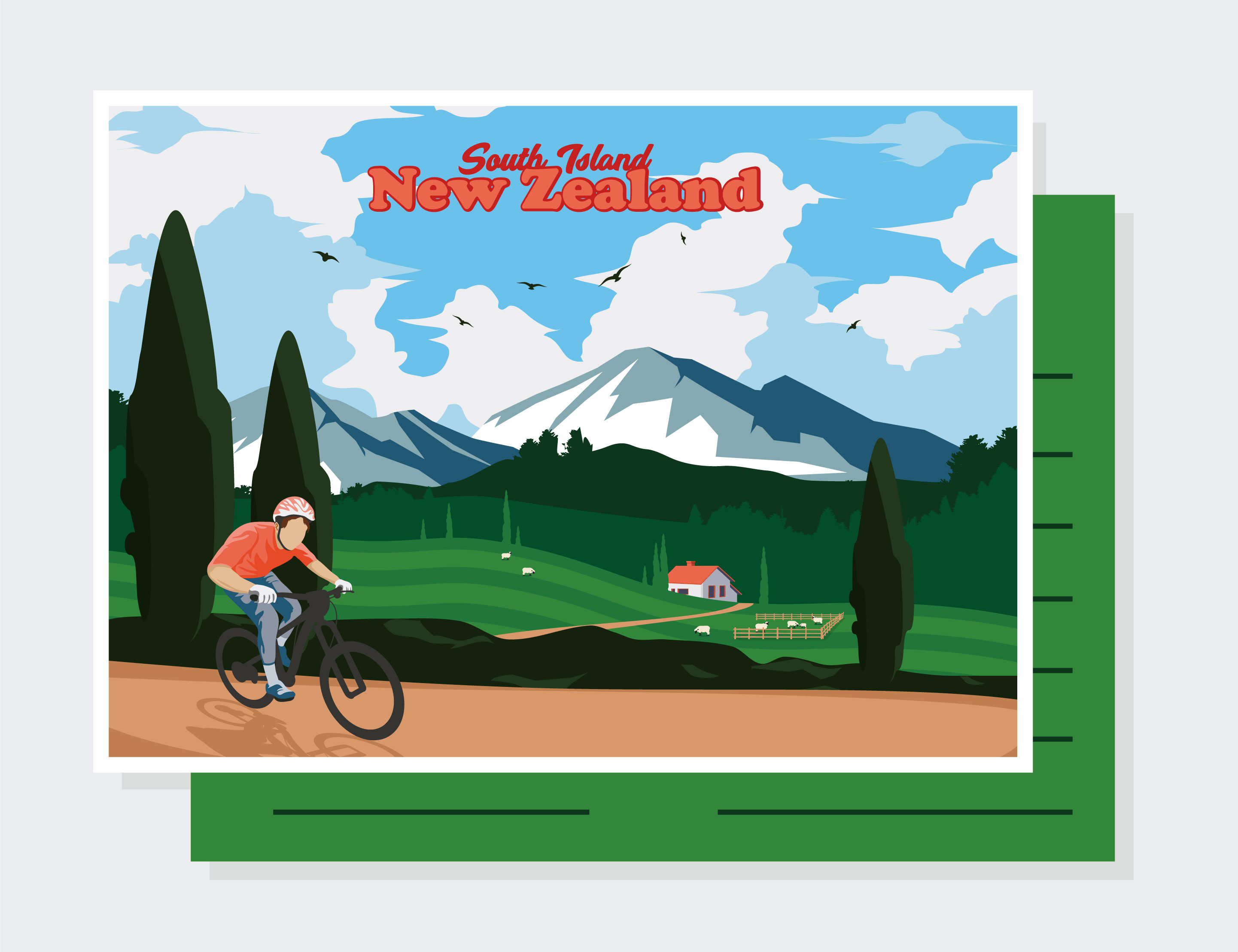 New Zealand Postcard Vector 193533 Vector Art At Vecteezy