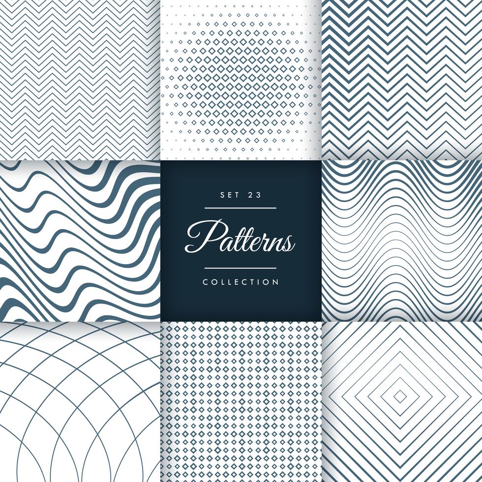 set of eight different line pattern background - Download Free Vector ...