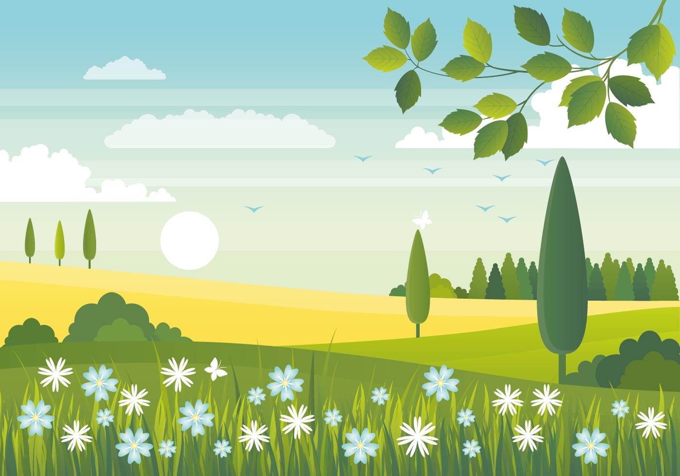 Vector Spring Landscape Design 201493 Vector Art at Vecteezy