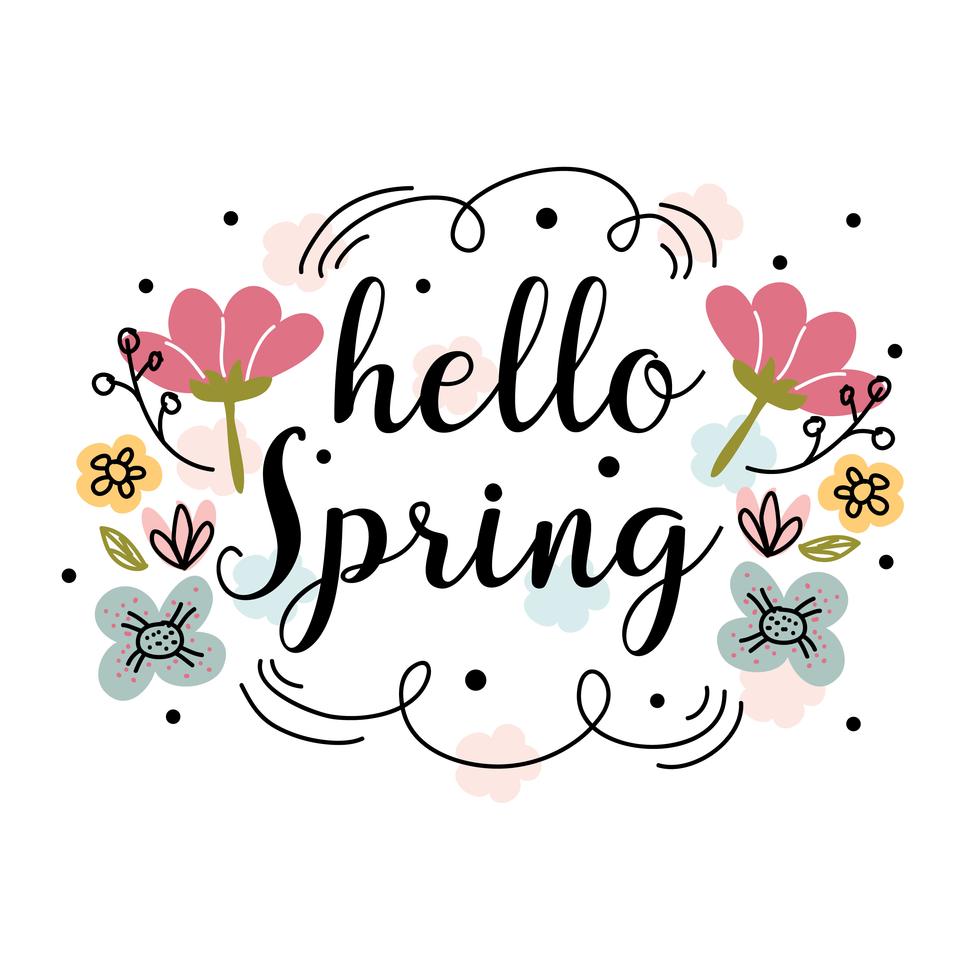 Hello Spring Vector Background 202178 Vector Art at Vecteezy
