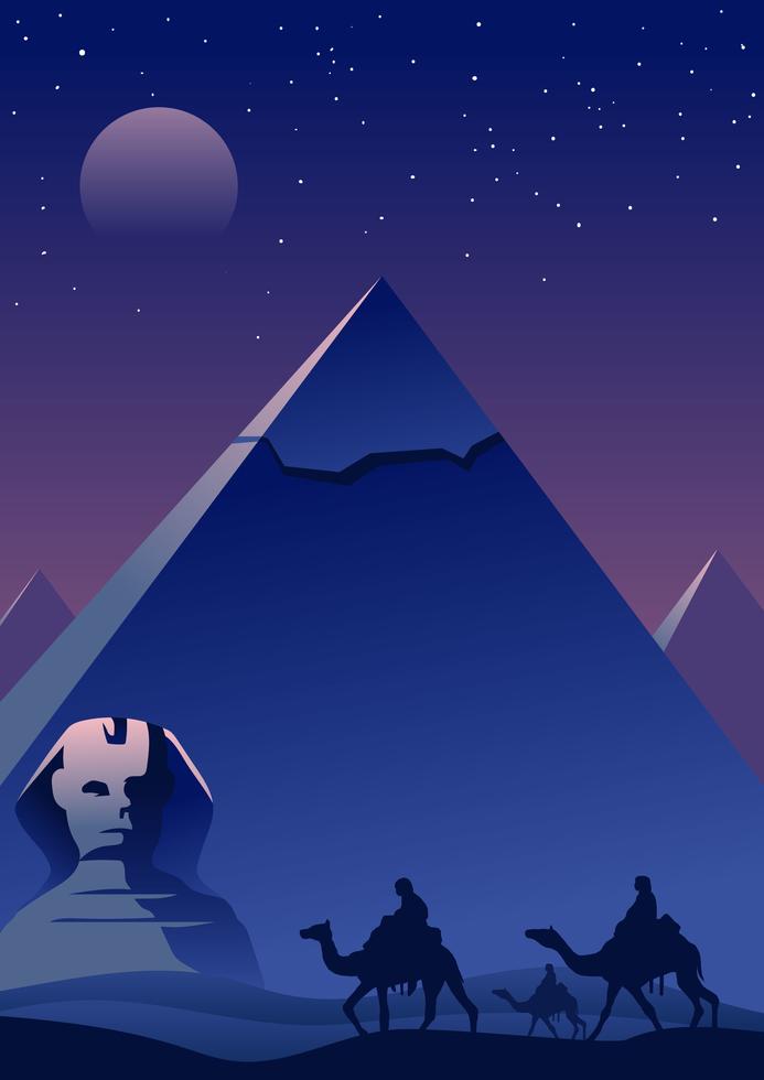 Egyptian Pyramids 207561 Vector Art at Vecteezy