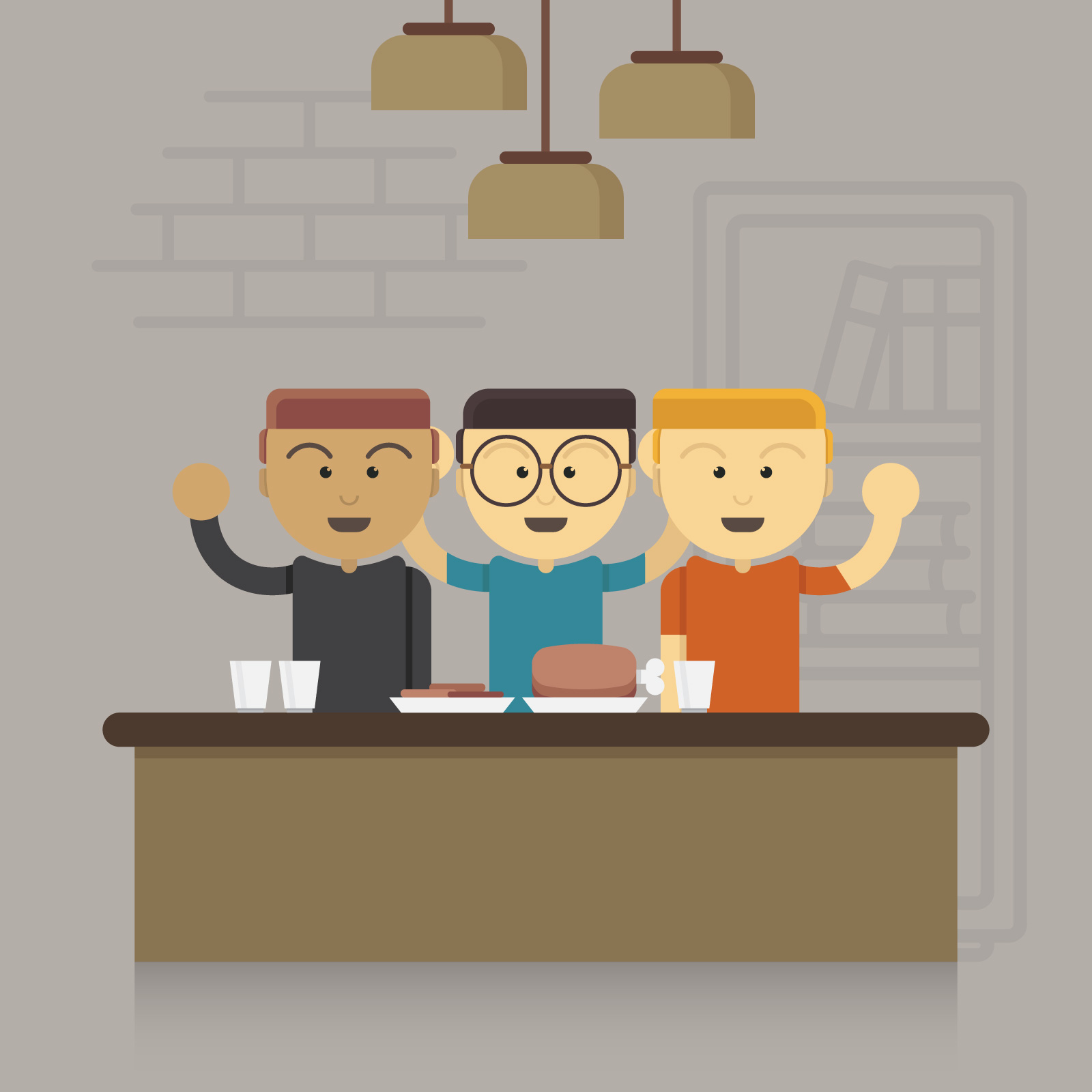 Diverse Dinner Table At School Food Store Illustration 208231 Vector diverse-dinner-table-at-school-food-store-illustration-208231-vector