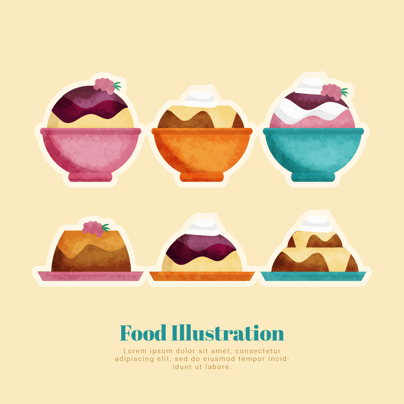 Vector Dessert Hand Drawn Illustration 208392 Vector Art At Vecteezy