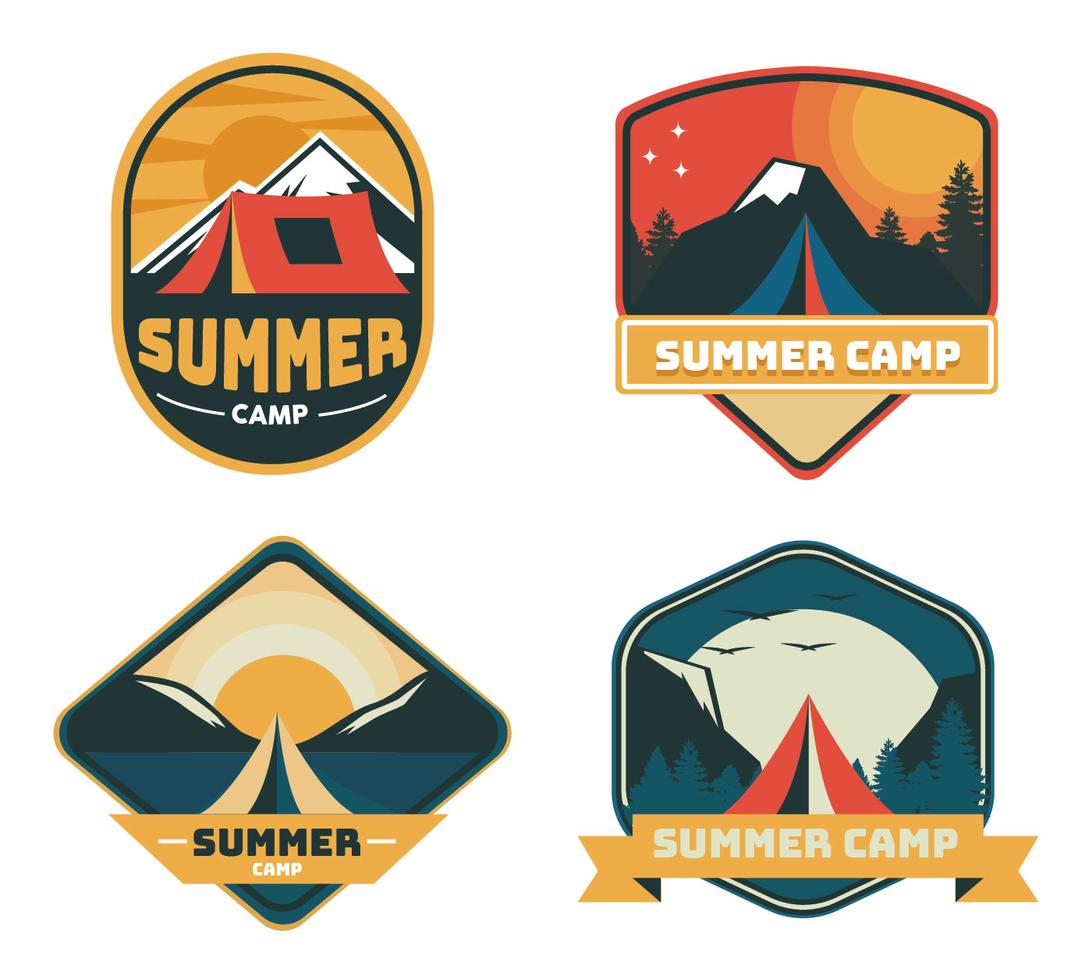 Summer Camp Patch Vector Pack 208879 Vector Art At Vecteezy