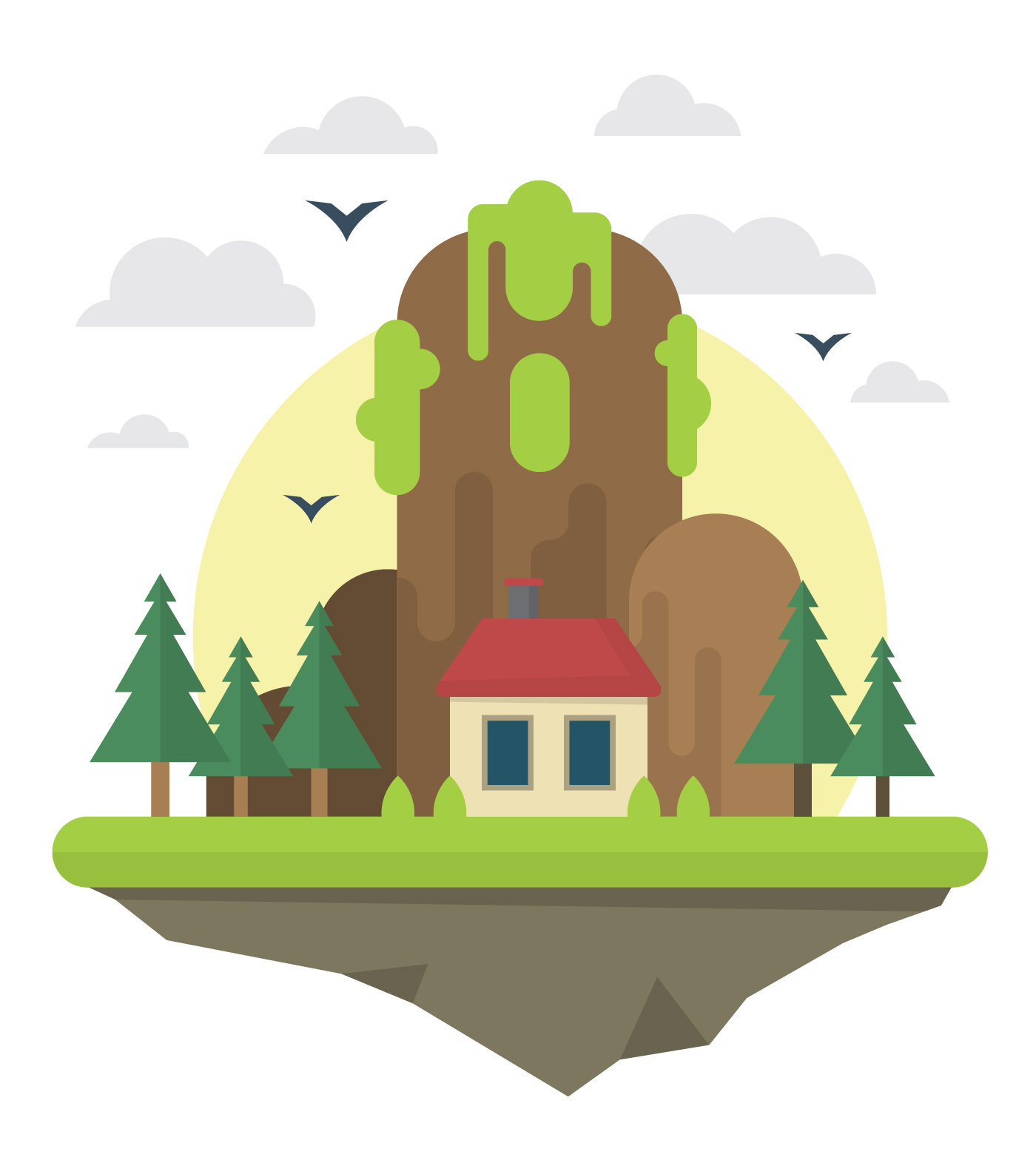 Flat Landscape Design 208917 Vector Art At Vecteezy
