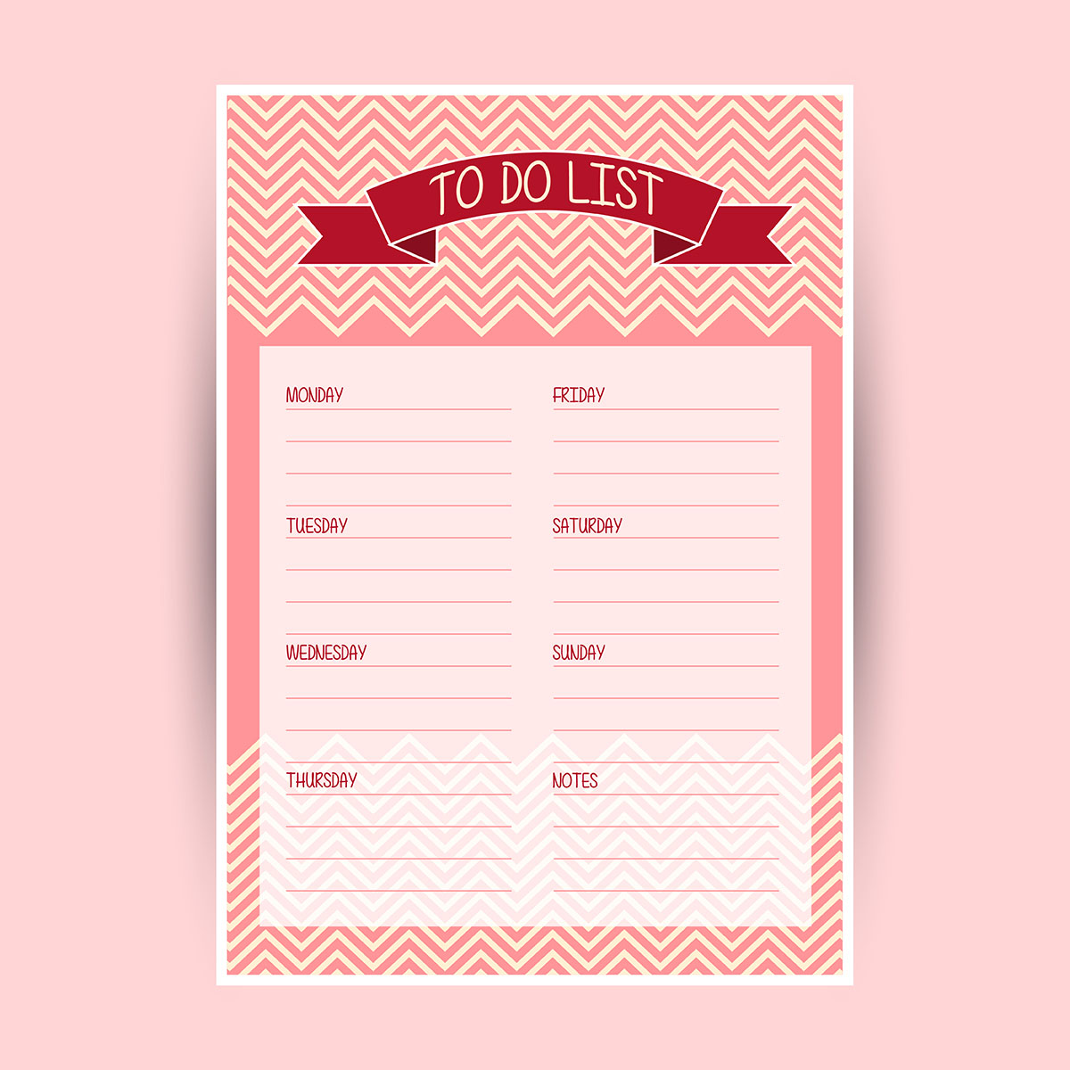 Weekly to do list 209947 Vector Art at Vecteezy
