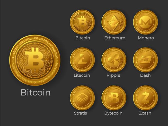 Golden cryptocurrency coin icons set 211204 Vector Art at Vecteezy Golden cryptocurrency coin icons set 211204 Vector Art at Vecteezy