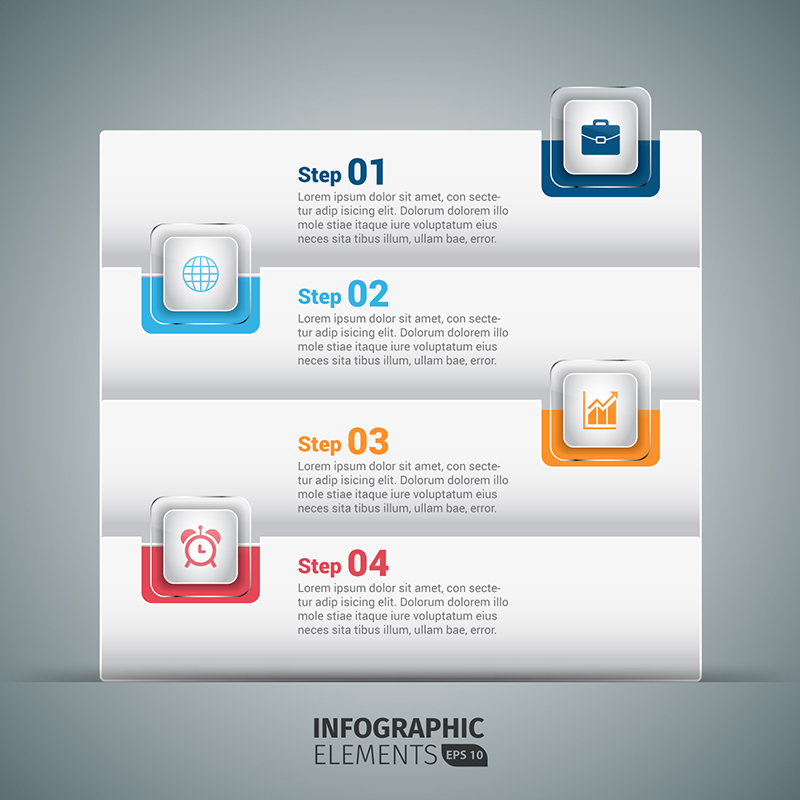 Step By Step Infographics Template 212649 Vector Art at Vecteezy