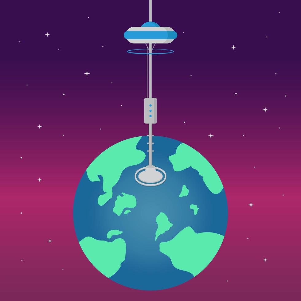 Space Elevator Vector 213416 Vector Art at Vecteezy