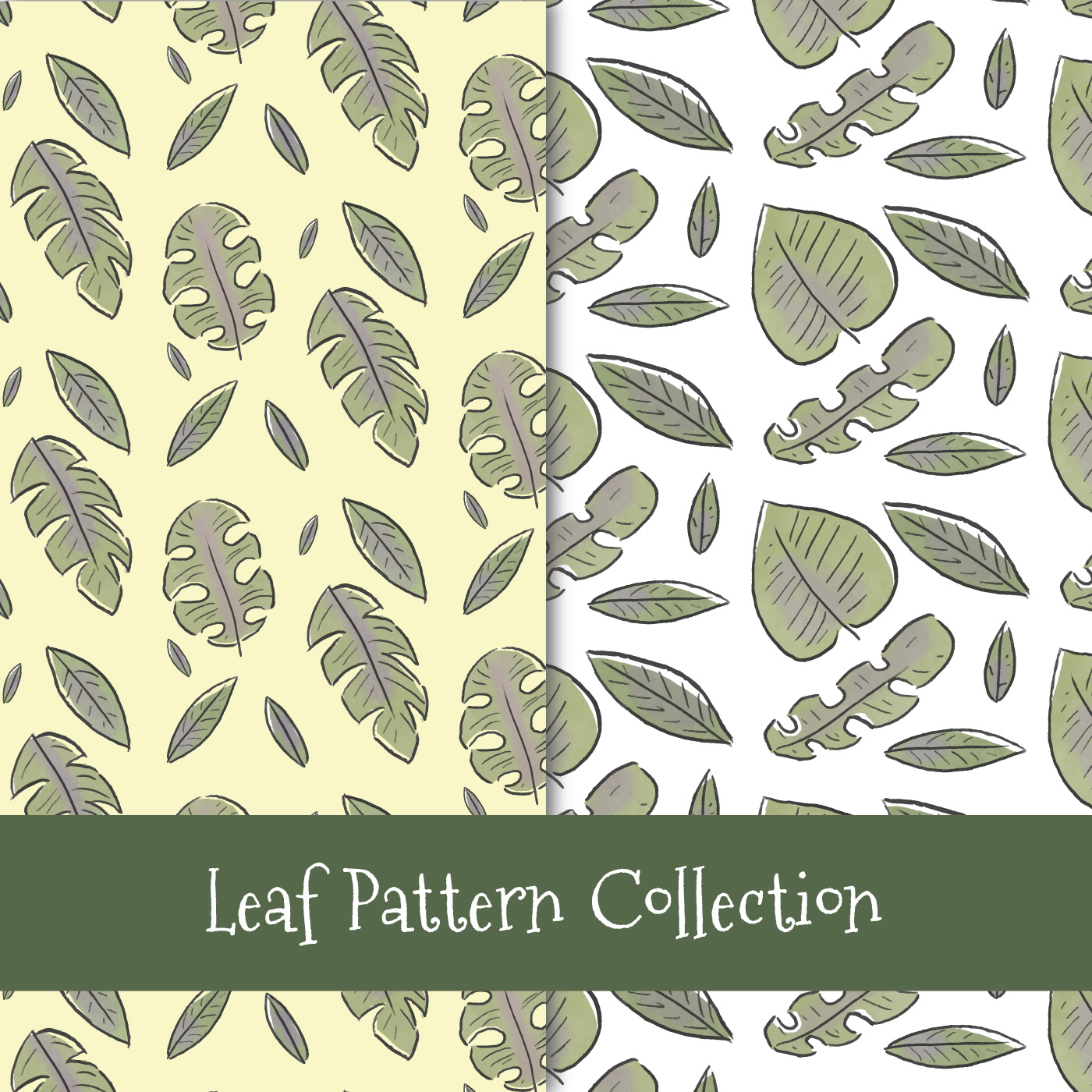 Cute Leaves Pattern Collection 213841 Vector Art at Vecteezy