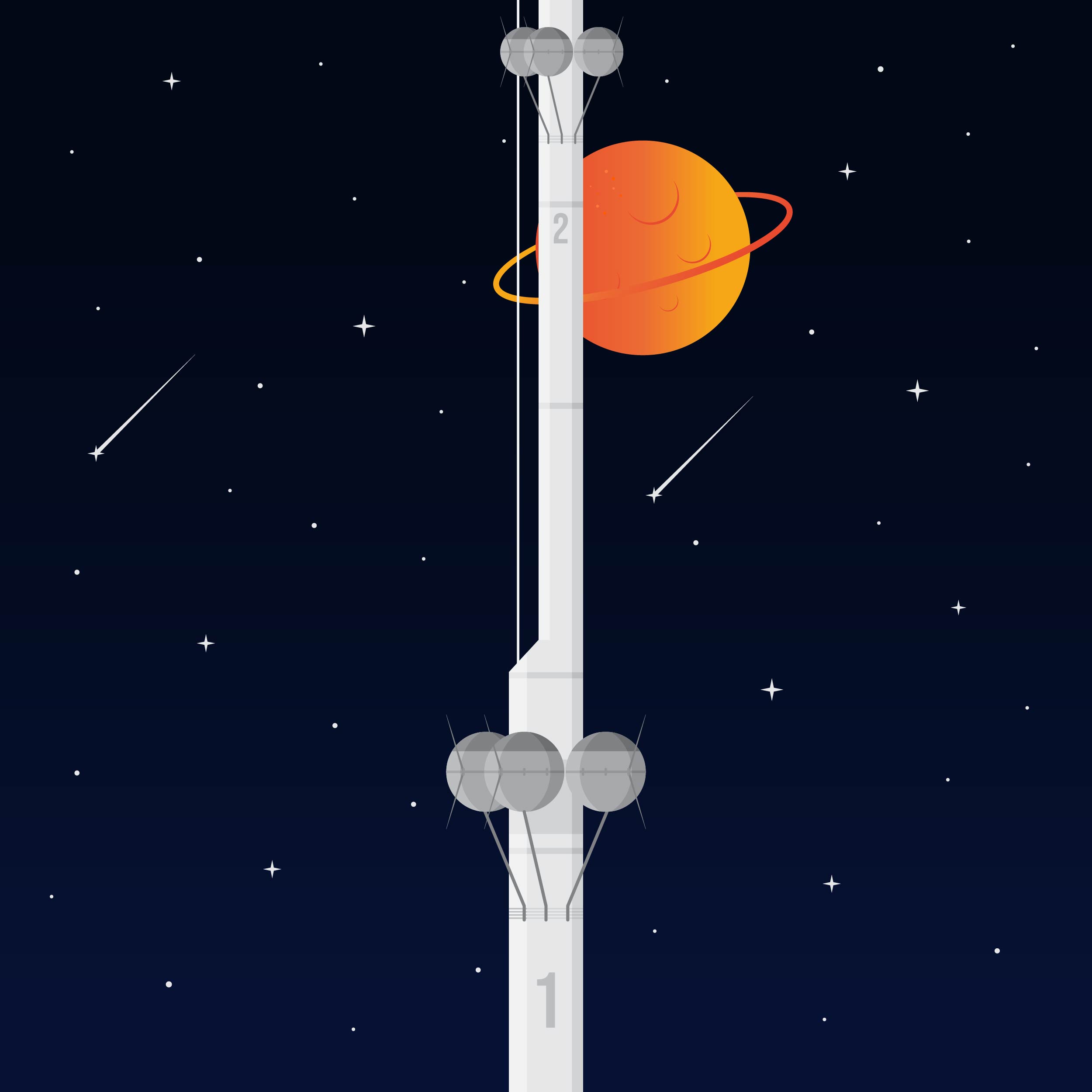Space Elevator Vector 214044 Vector Art at Vecteezy