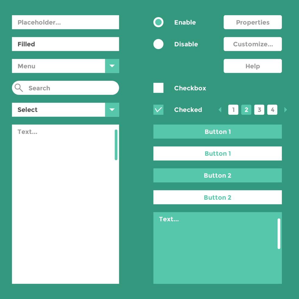 Flat Wireframe Elements Vector 215039 Vector Art at Vecteezy