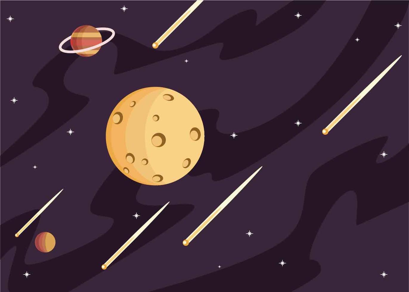 Moon Spacescape Illustration Vector 215074 Vector Art at Vecteezy