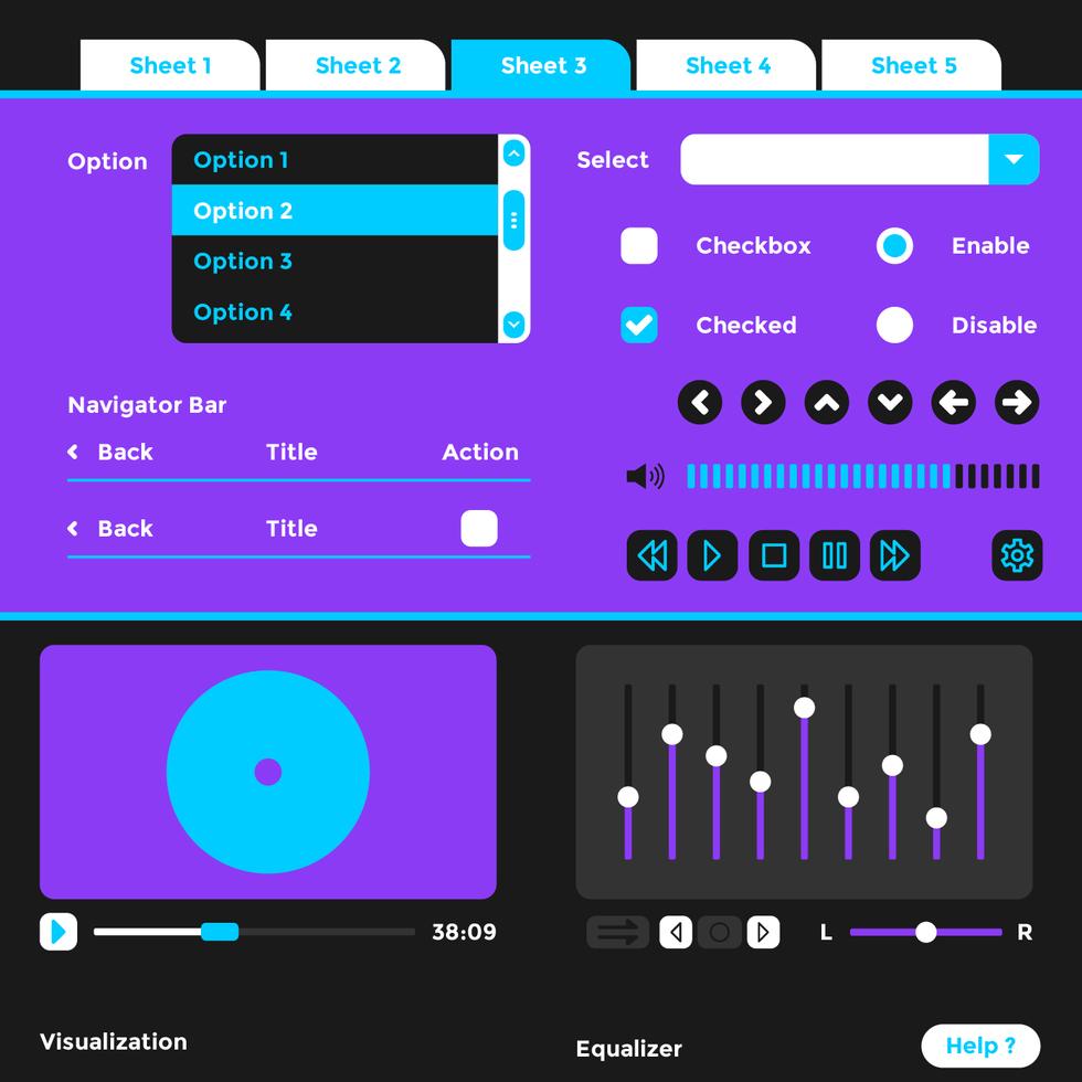 Wireframe UI Kit Elements Template Vector 216178 Vector Art at Vecteezy
