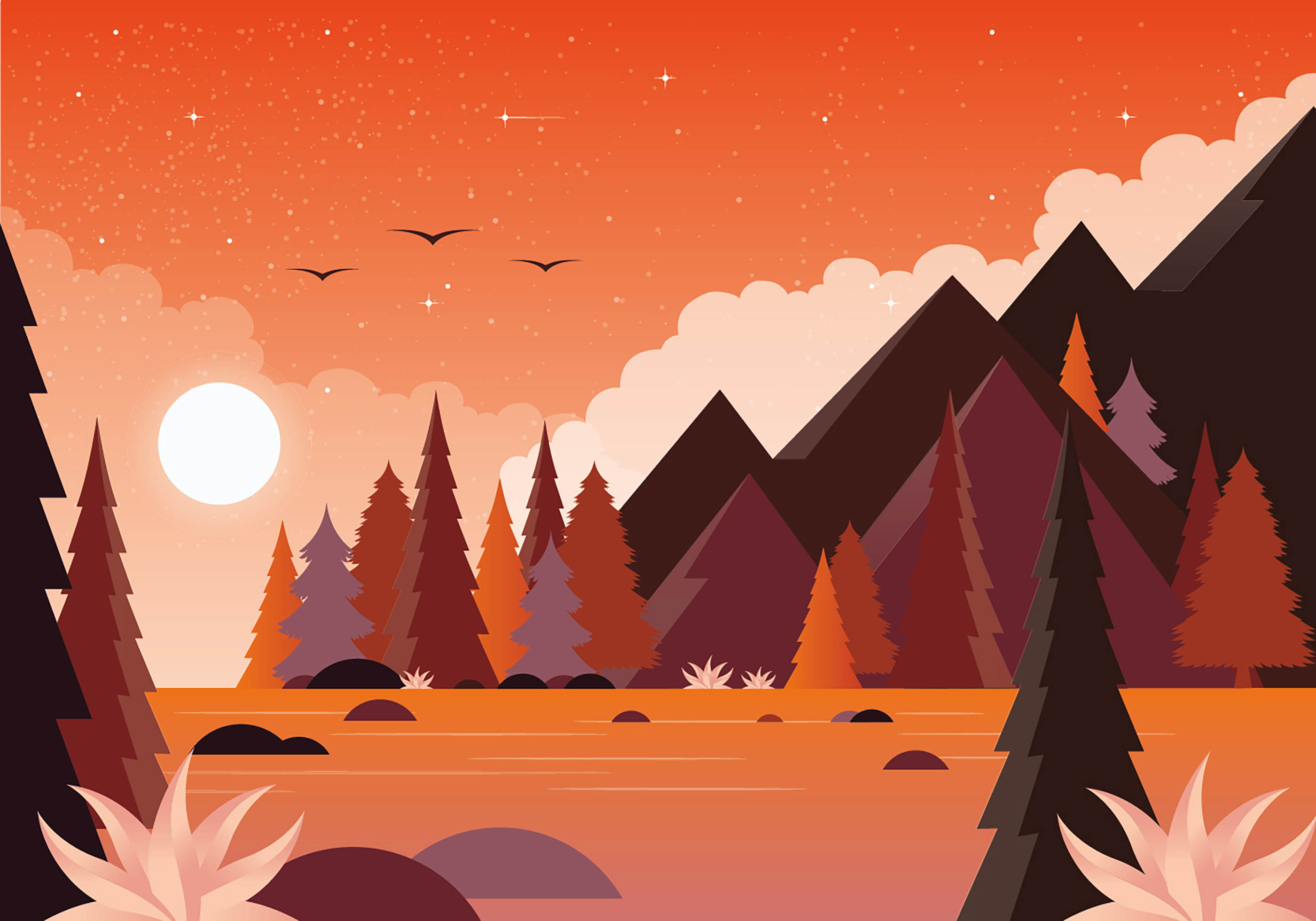 Vector Nature Landscape Illustration 217230 Vector Art at Vecteezy Vector Nature Landscape Illustration 217230 Vector Art at Vecteezy