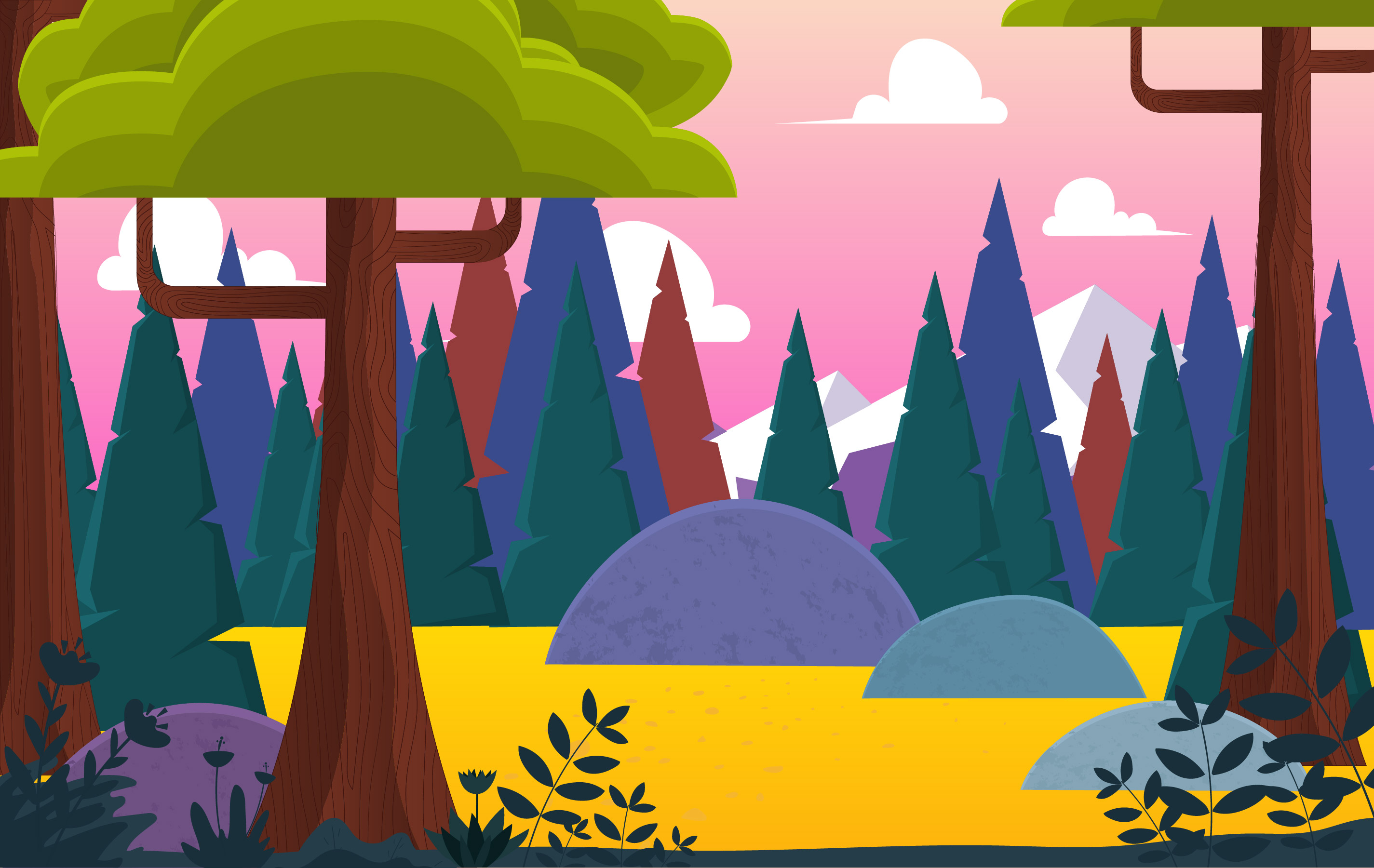 Vector Colourful Landscape Illustration 217357 Vector Art at Vecteezy