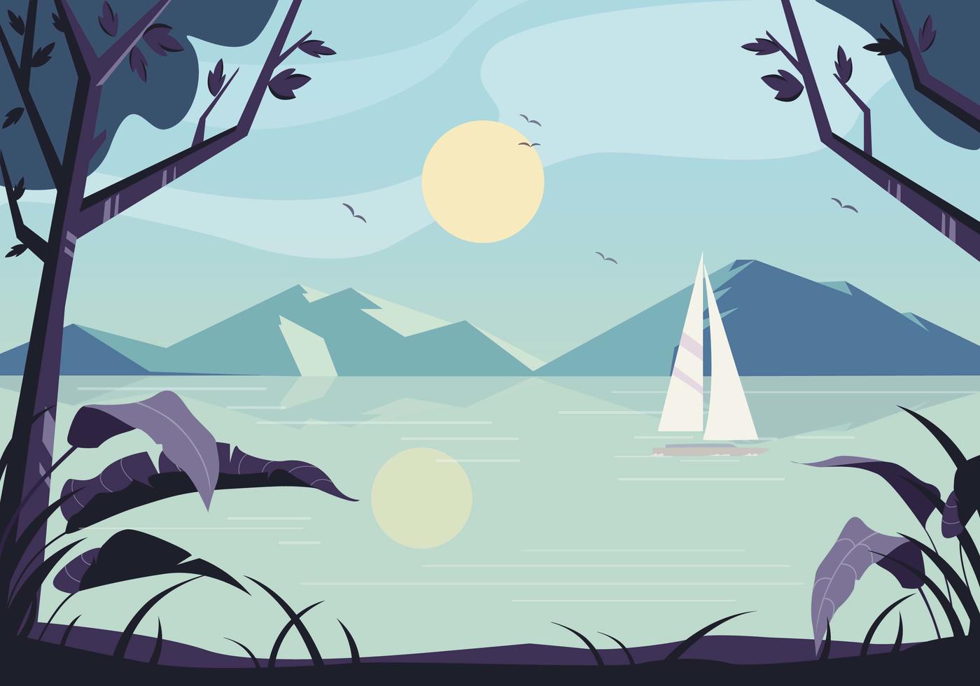 Vector Nature Landscape Illustration 217387 Vector Art at Vecteezy