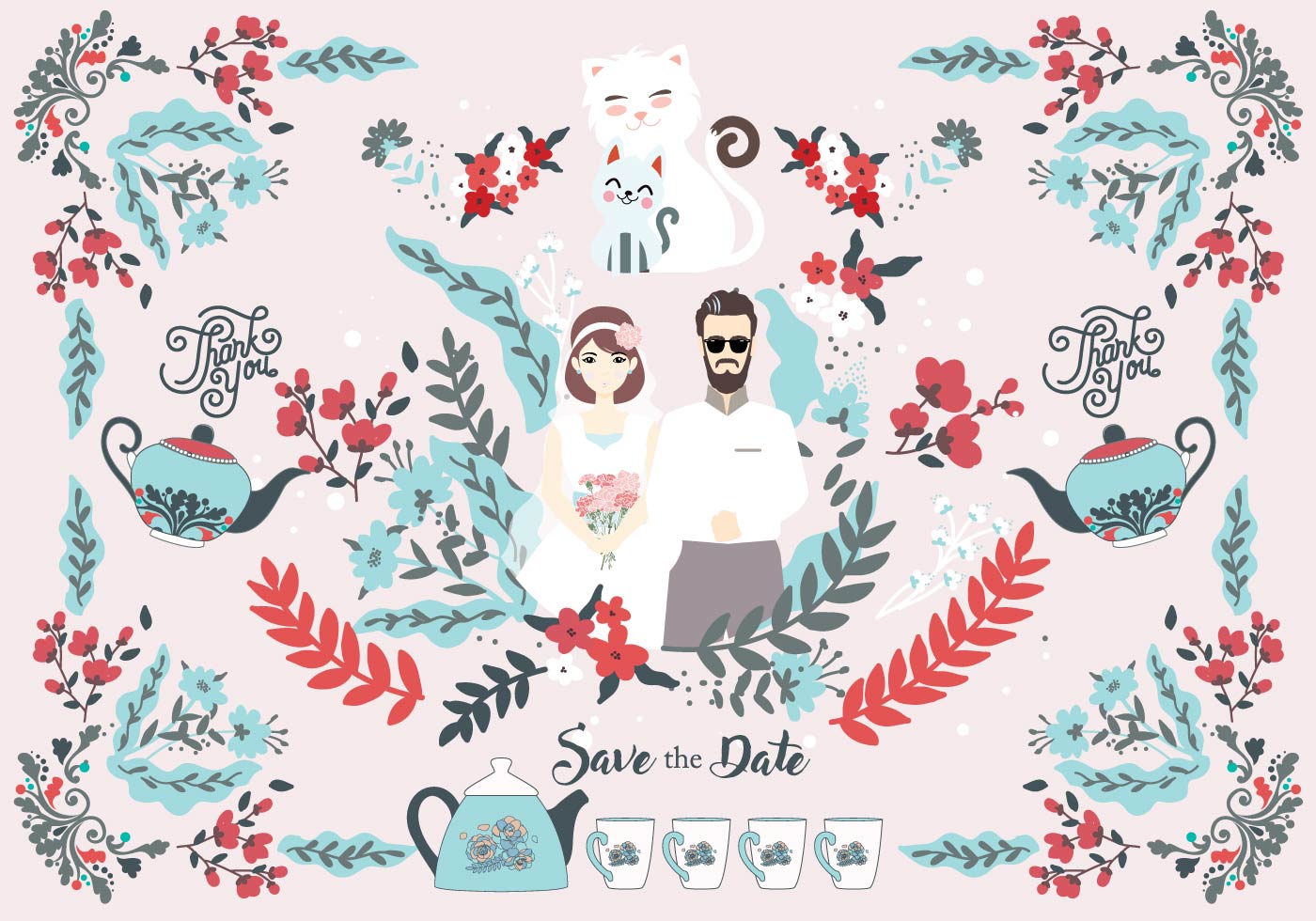 Wedding Elements Pattern Vector 217423 Vector Art at Vecteezy