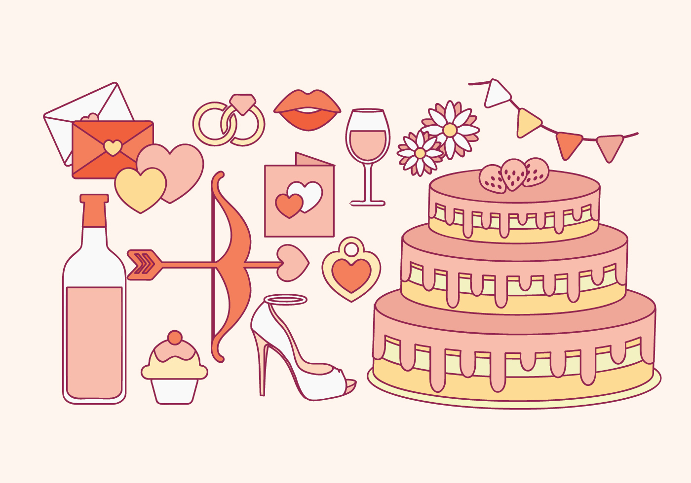 Vector Wedding Elements 217604 Vector Art at Vecteezy