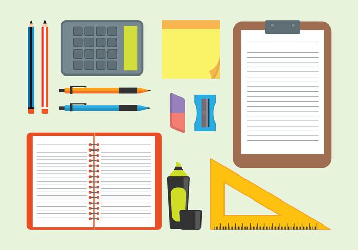 Conjunto De útiles Escolares Descargue Gráficos Y Vectores Gratis