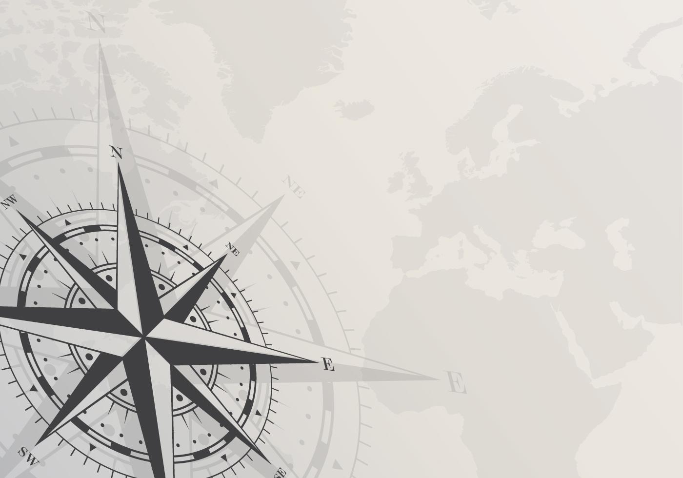 Compass On White Background Blank Page Template With Compass Shapes Vector Illustration