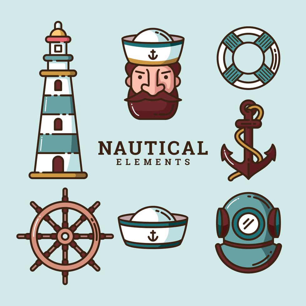 Nautical Elements 225083 Vector Art at Vecteezy