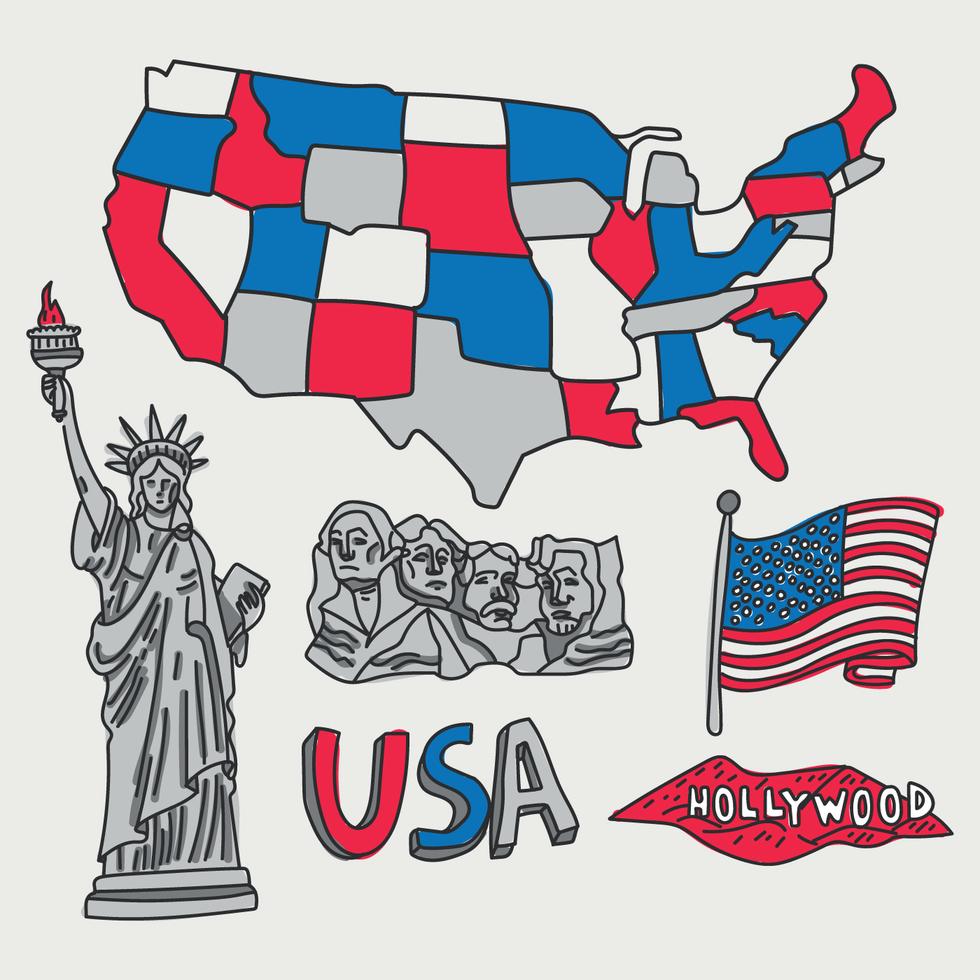 USA Map And Elements 226169 Vector Art at Vecteezy