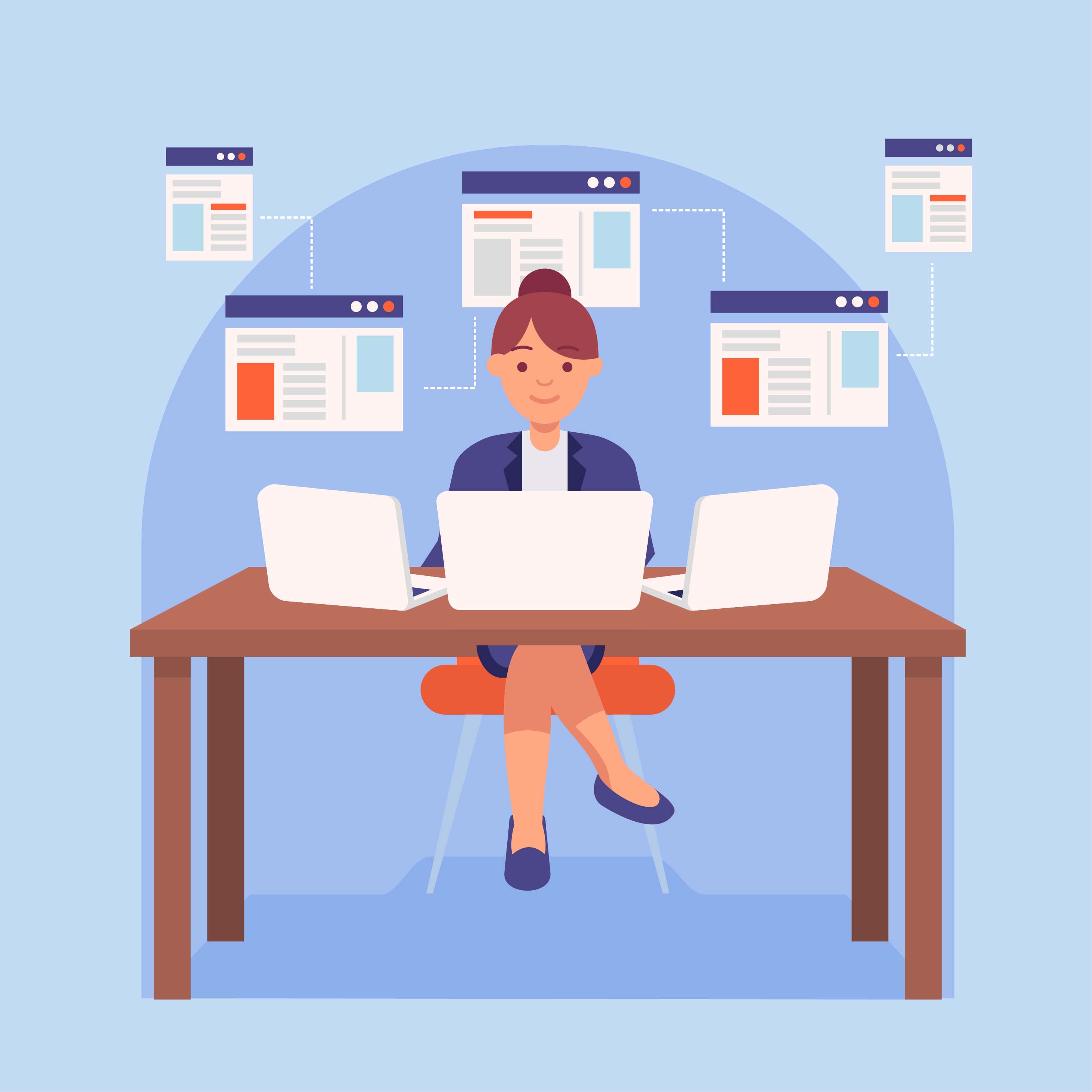 Female Developer Vector 227871 Vector Art at Vecteezy