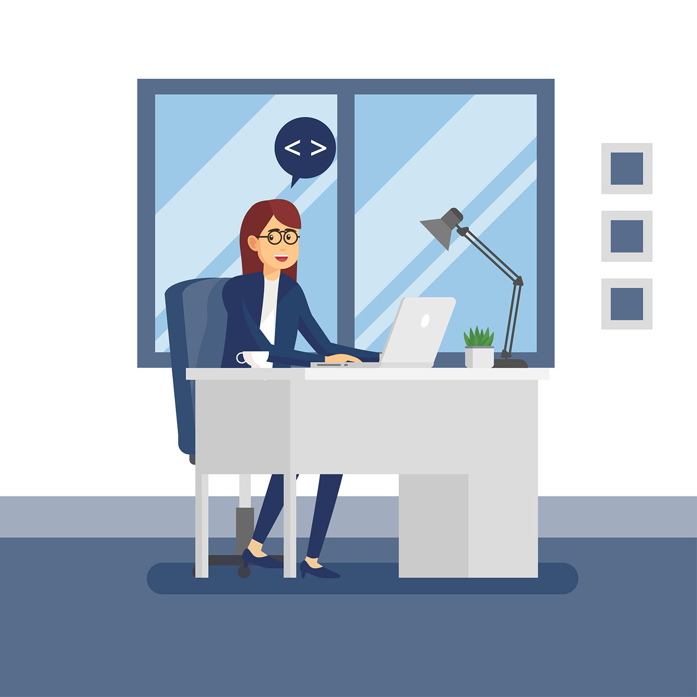 Female Developer Vector 227941 Vector Art at Vecteezy