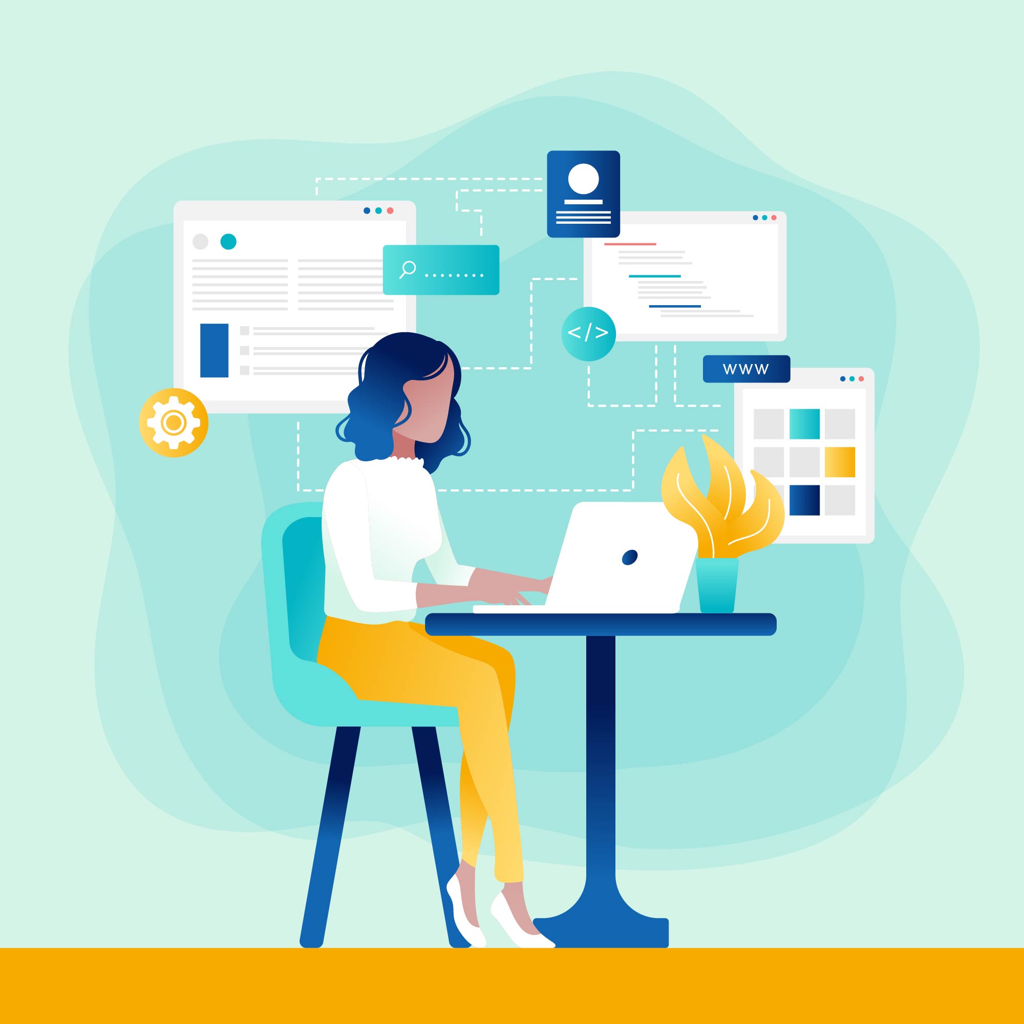 Female Developer Vector 228368 Vector Art at Vecteezy