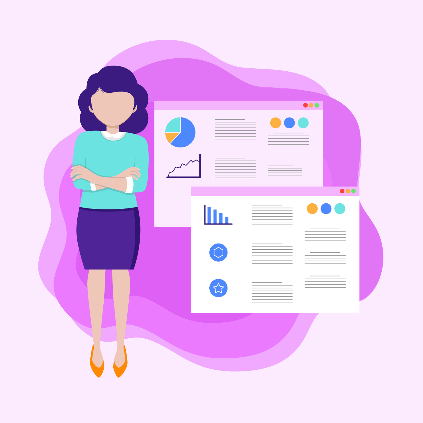 Female Developer Vector Illustration 232640 Vector Art at Vecteezy