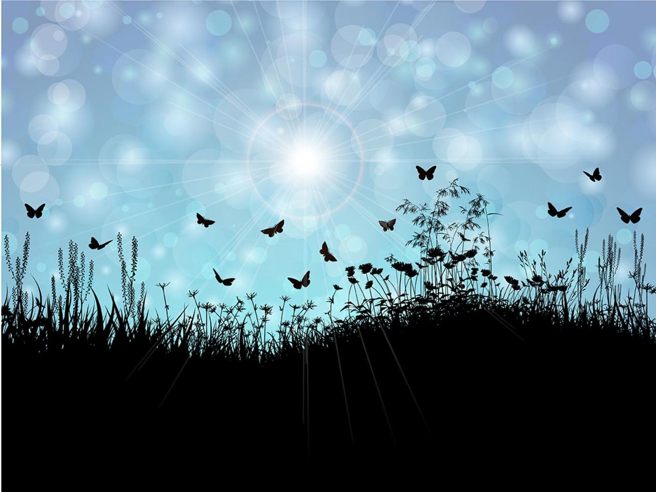 Spring themed landscape 233649 Vector Art at Vecteezy