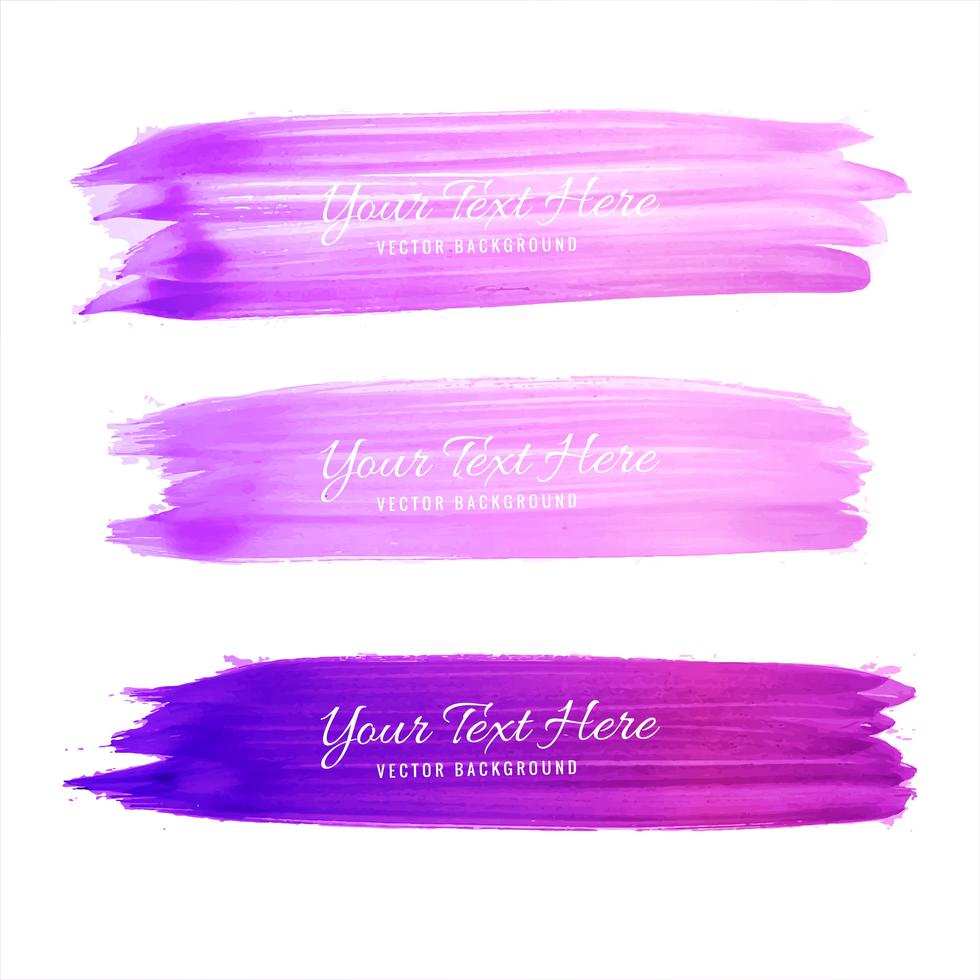 Set of colorful watercolor brush strokes design vector 236206 Vector ...