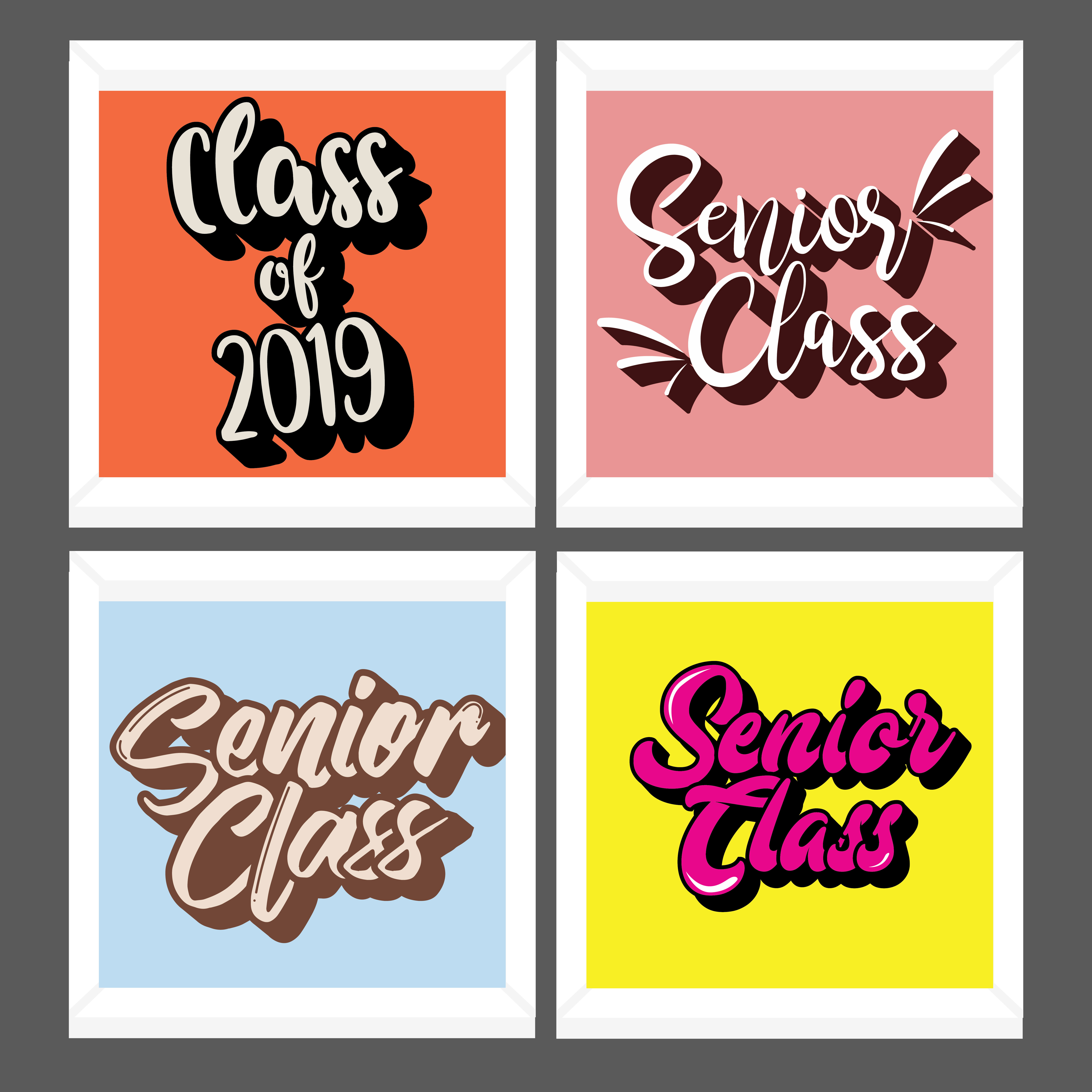 Senior Class Typography Vector Pack 237236 Vector Art At Vecteezy