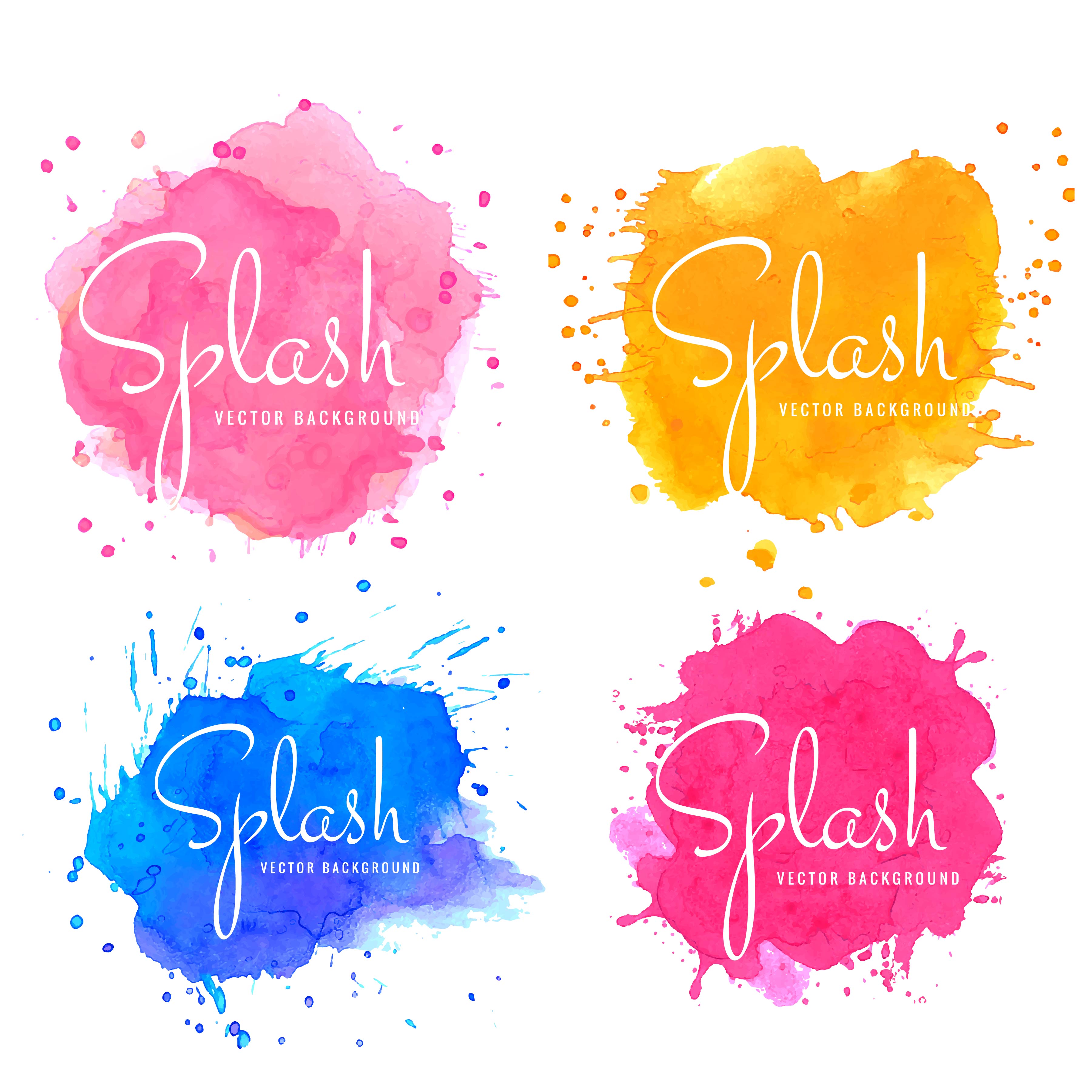 Abstract Colorful Watercolor Splash Set Vector 238531 Vector Art At