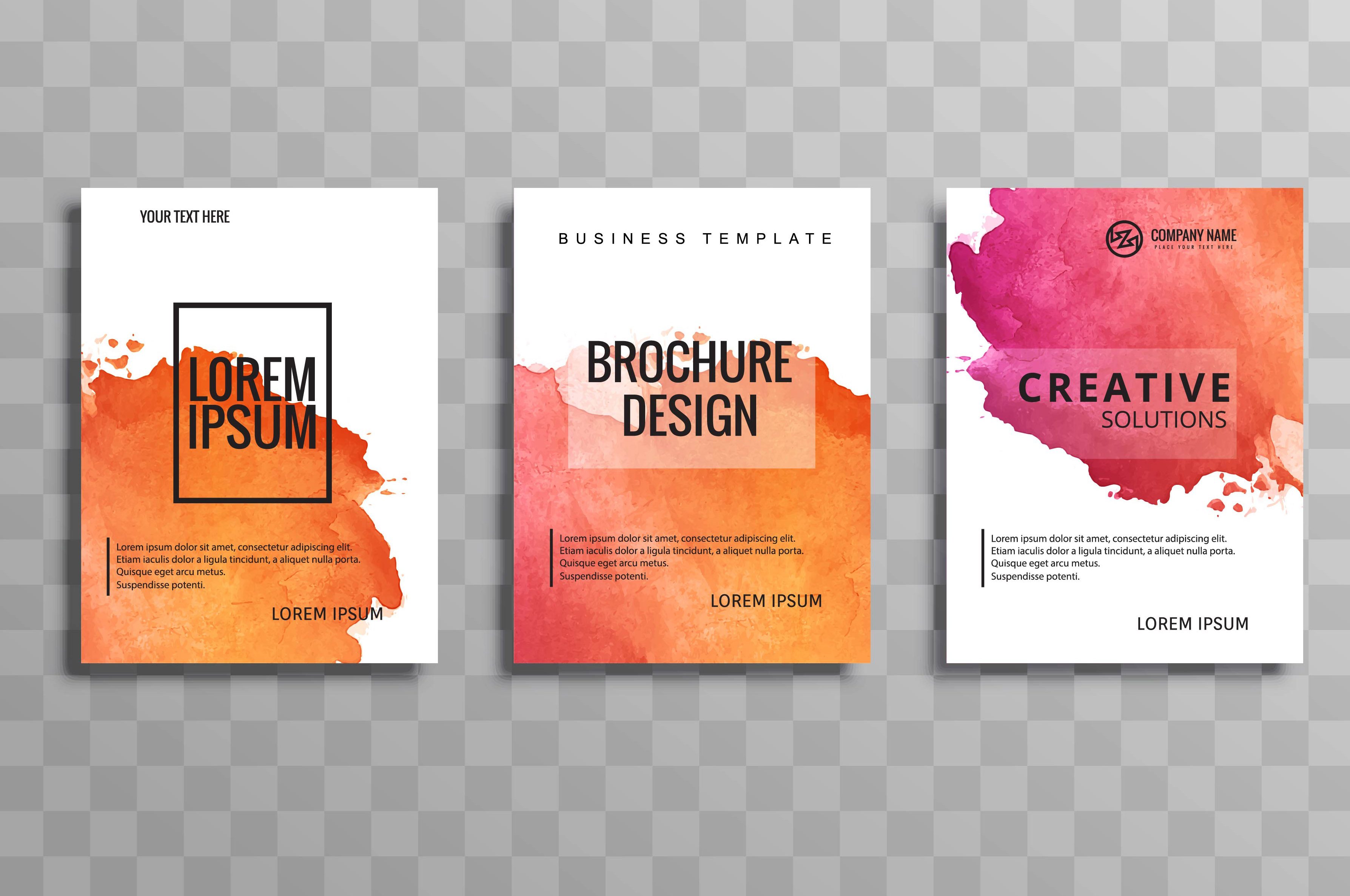 Abstract Colorful Watercolor Business Brochure Set 242419 Vector Art At Vecteezy