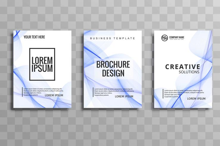 Abstract blue wave business brochure set 245079 Vector Art at Vecteezy