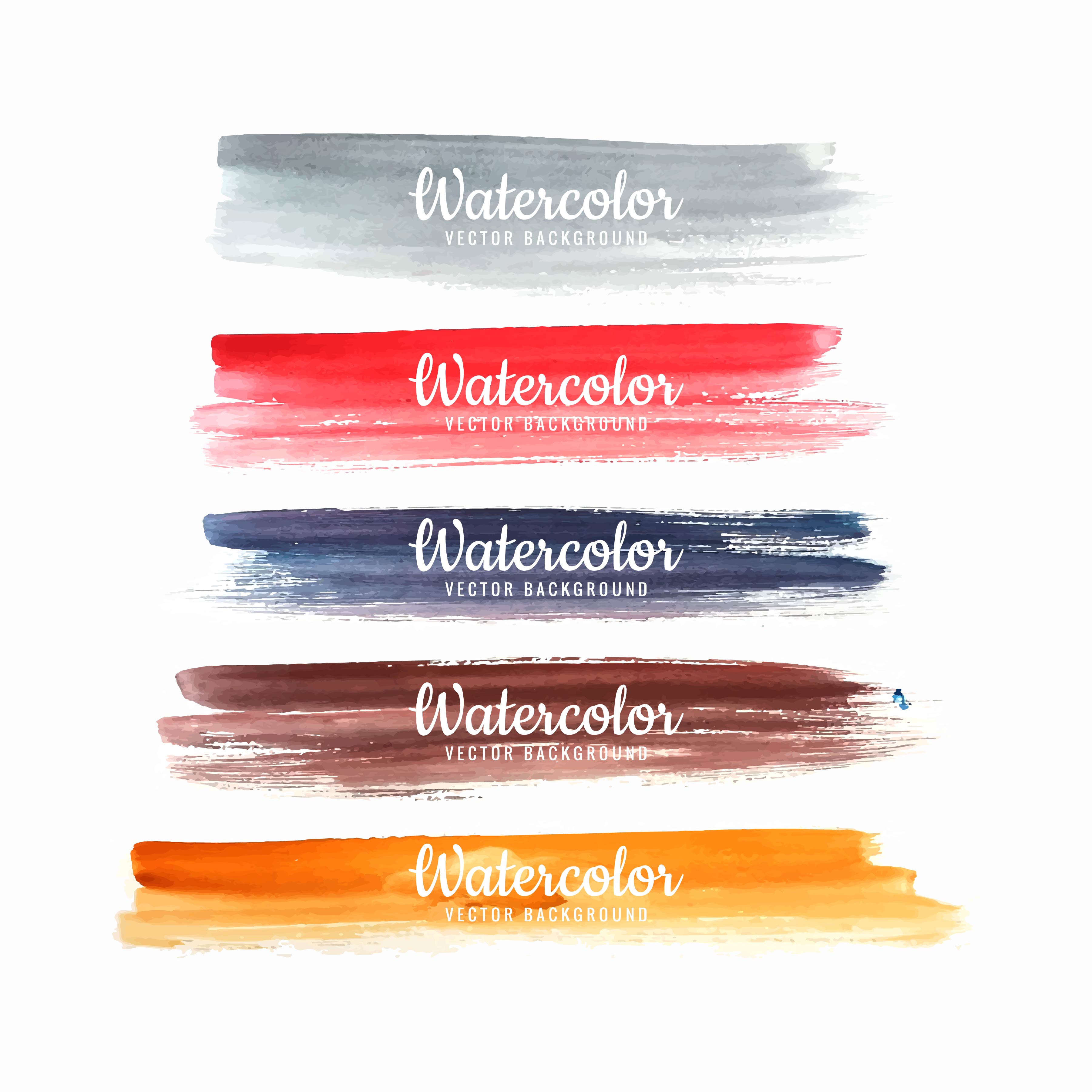 Set of Hand Painted Colorful Brush Strokes design 245199 Vector Art at ...